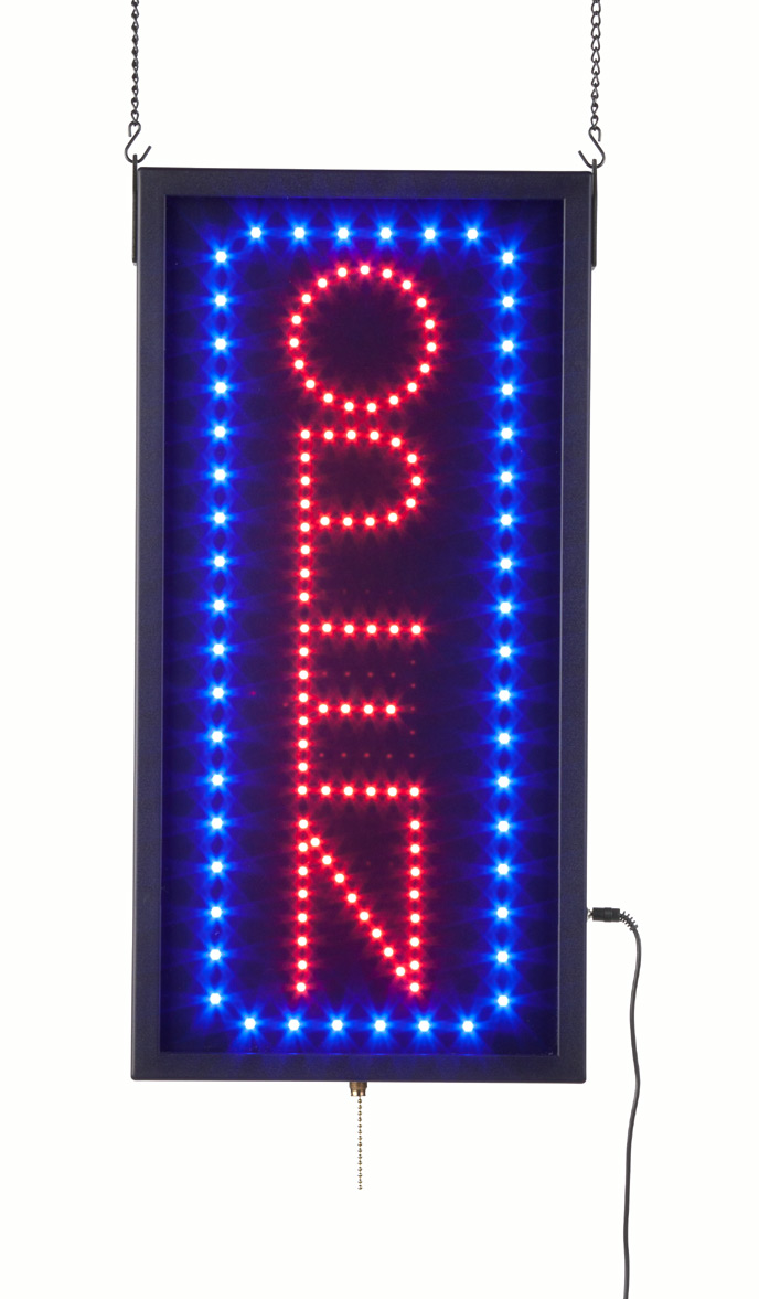 Lighted Open Sign - Red & Blue Animated Flashing | Displays2go