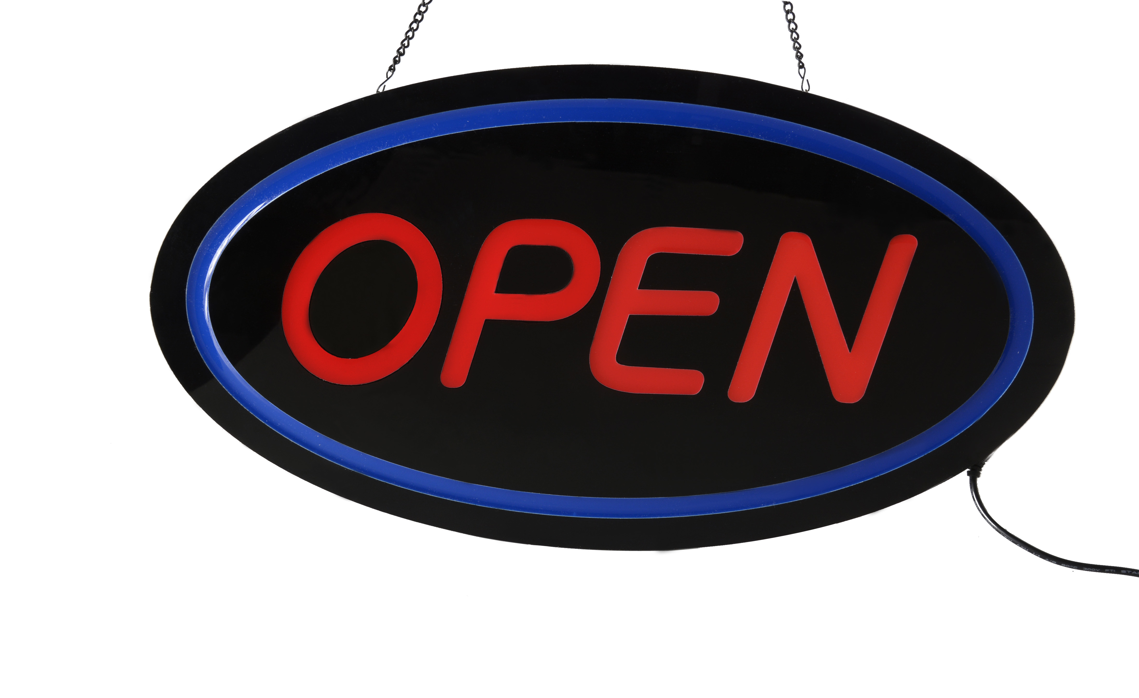 Oval LED Open Sign | Bright Lights for Restaurants and Businesses ...