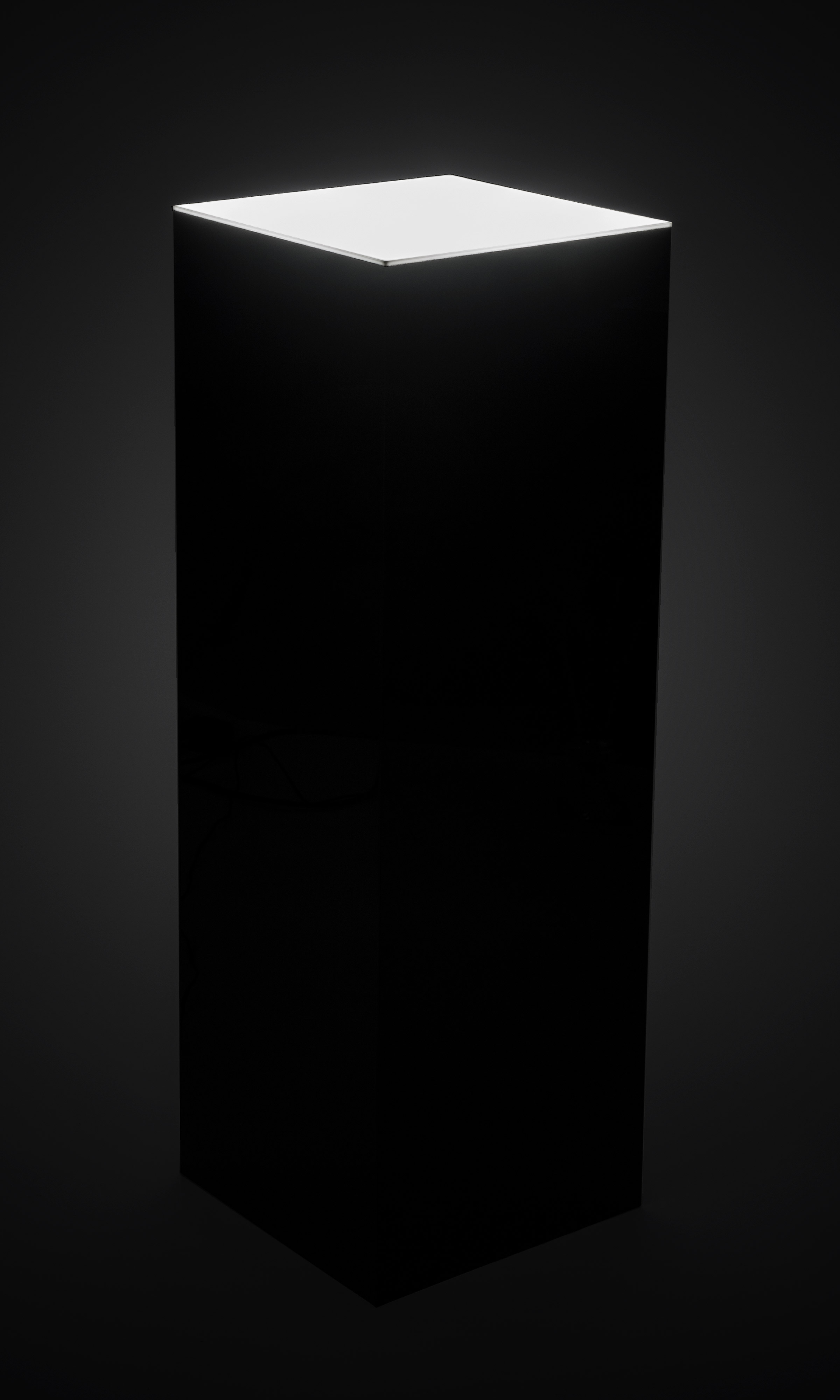 Lighted Black Riser Pedestal | 12”w x 12”d x 36”h LED Cube | Displays2Go