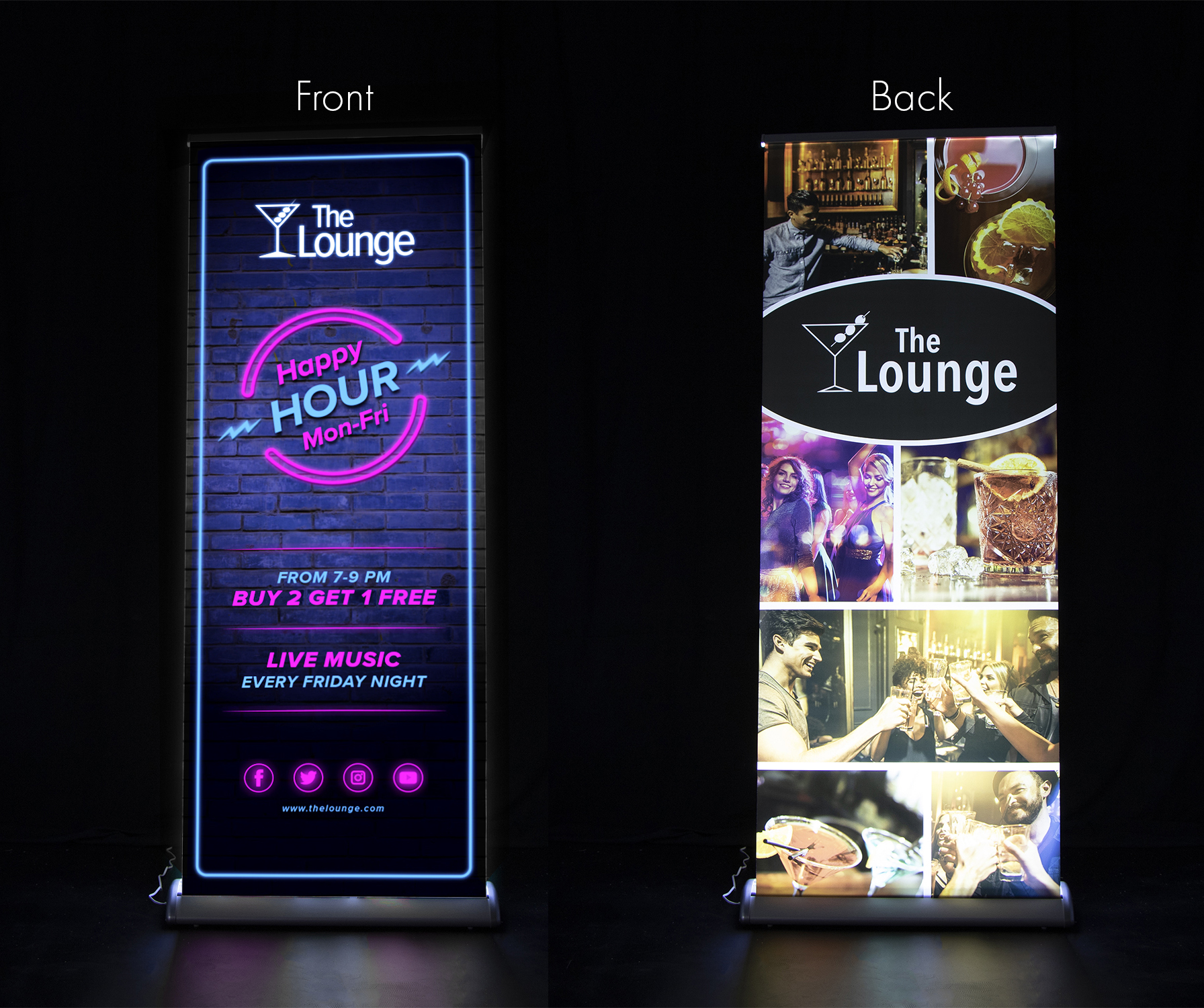 Backlit Banner Stand | Set of 2 Custom Printed Posters | Displays2Go