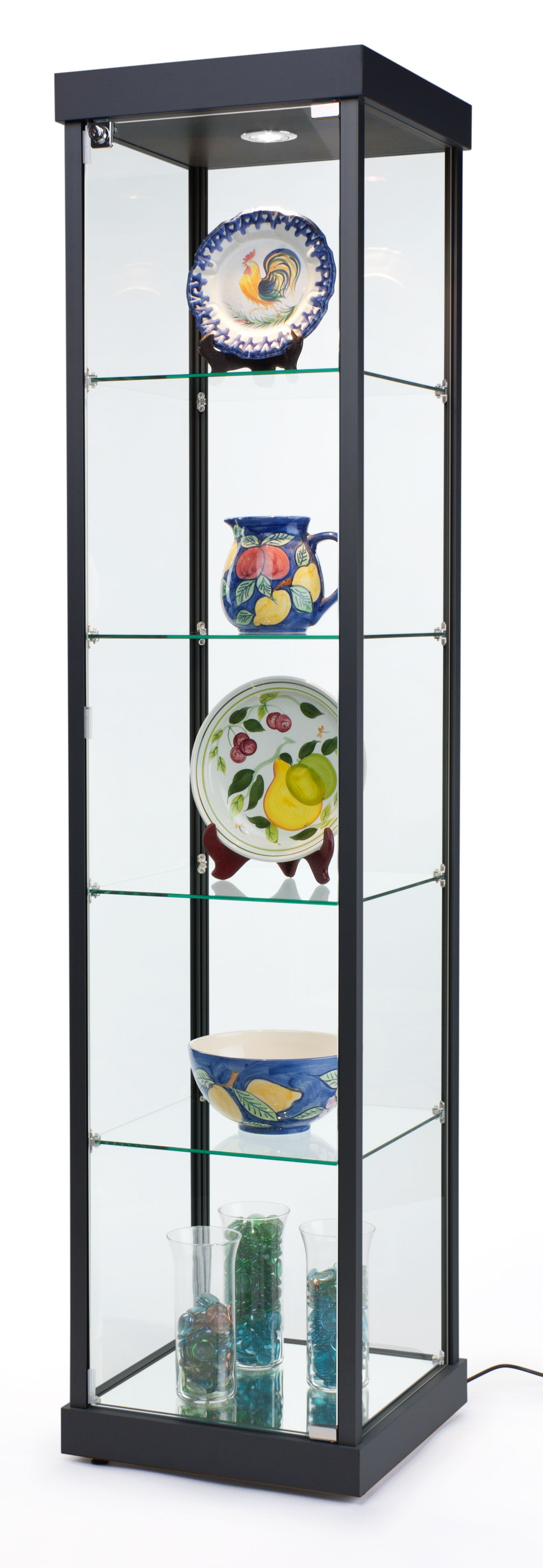 LED Tower Display Case | Fixed Glass Shelves | Displays2Go