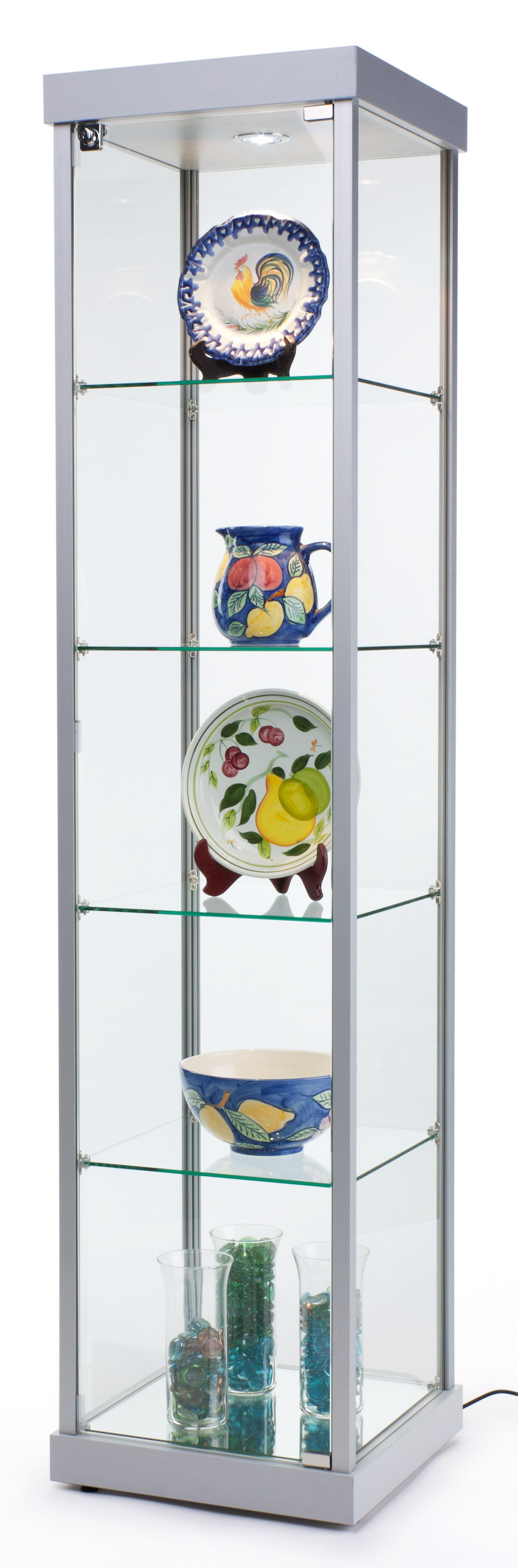 Illuminated Tower Display Cabinet | LED Recessed Lighting | Displays2Go