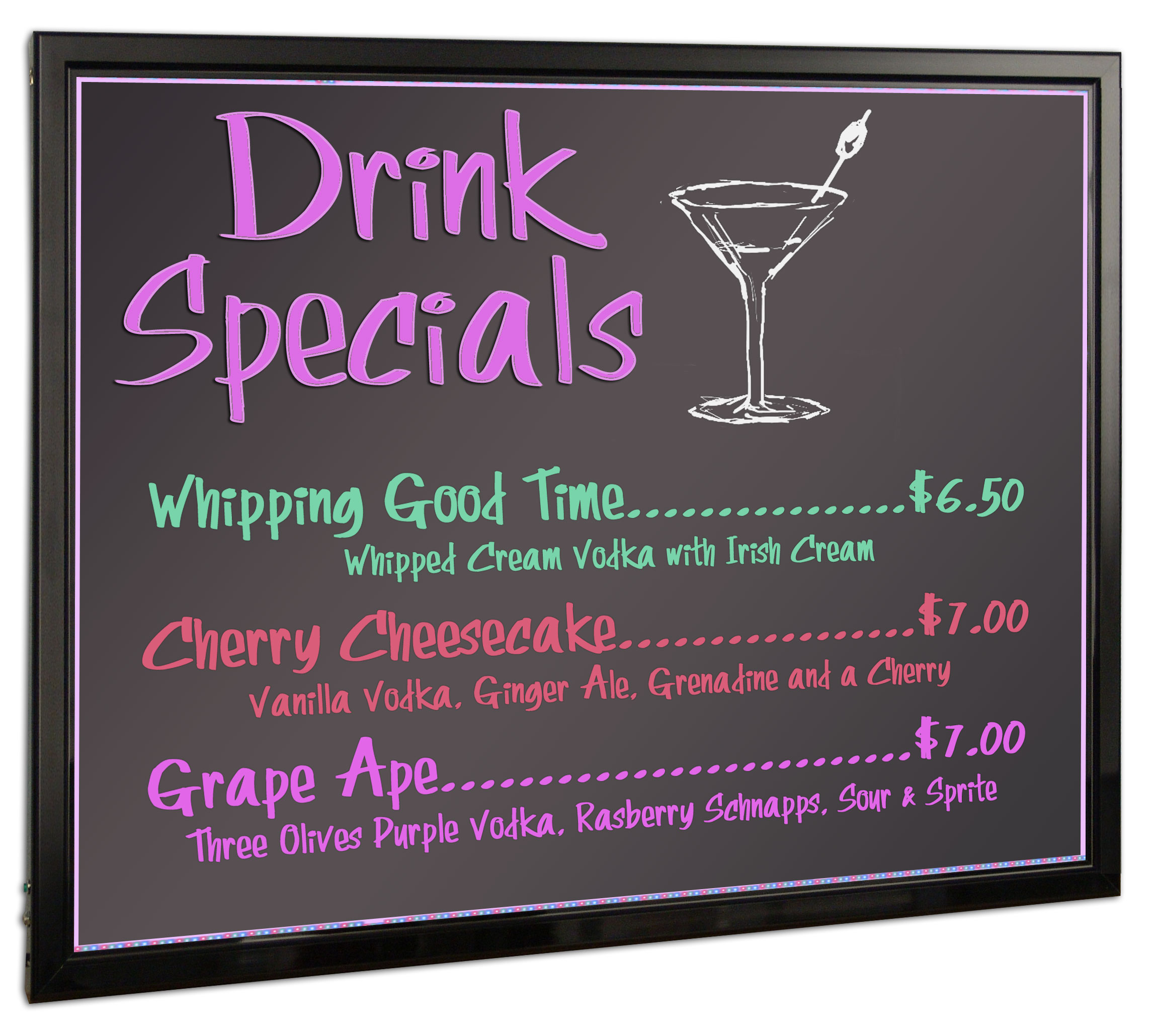 LED Writing Boards | (17) Light Animation Settings | Displays2Go