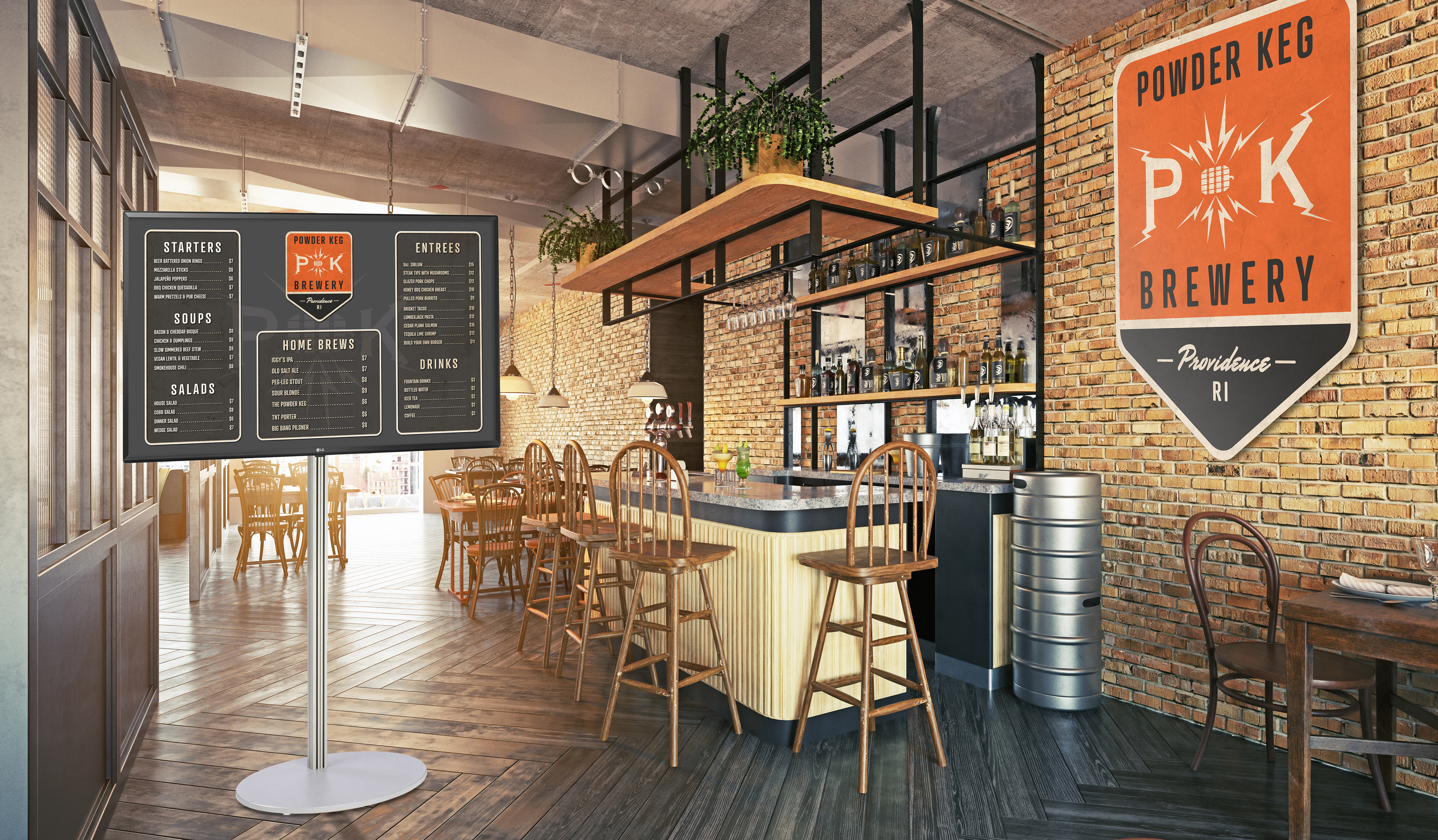 Digital Signage Stand Display | Built-In LG Simple Media Player ...