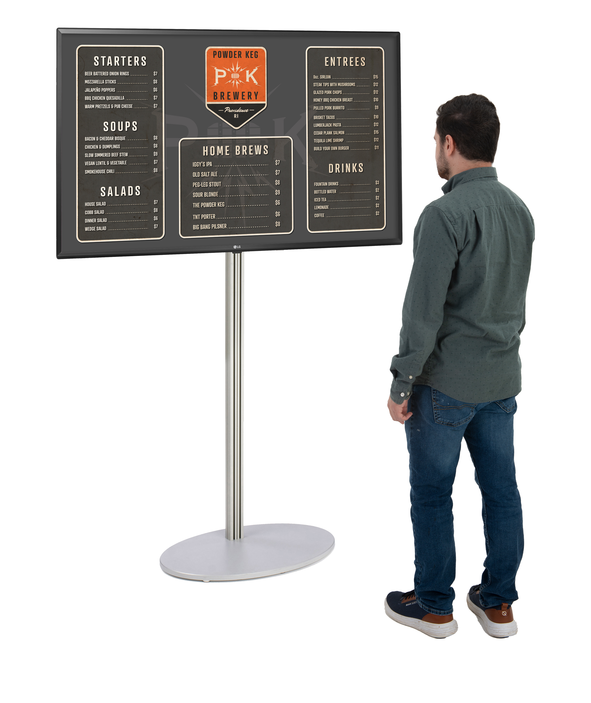Digital Signage Stand Display | Built-In LG Simple Media Player ...