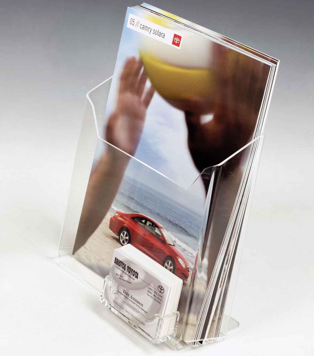 8.5 x 11 Acrylic Literature Holder - Business Card Pocket | Displays2Go