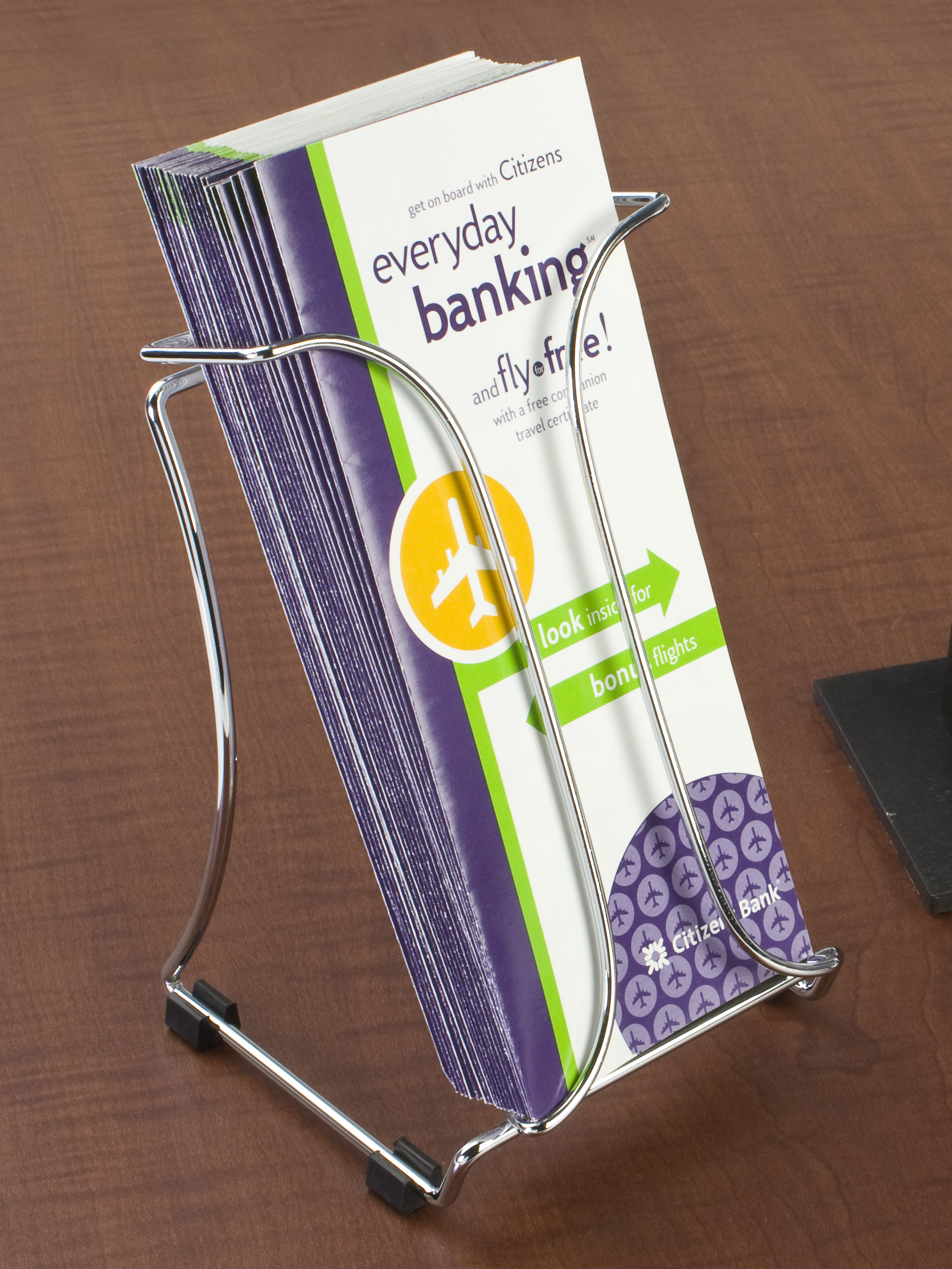 Tri-Fold Brochure Stand | Steel Wire with Chrome Finish | Displays2Go