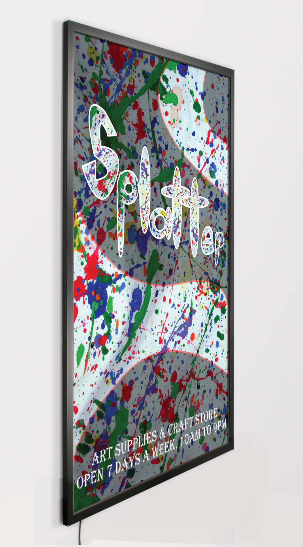 Window Light Box | Black Frame - Holds 36 x 48 Posters