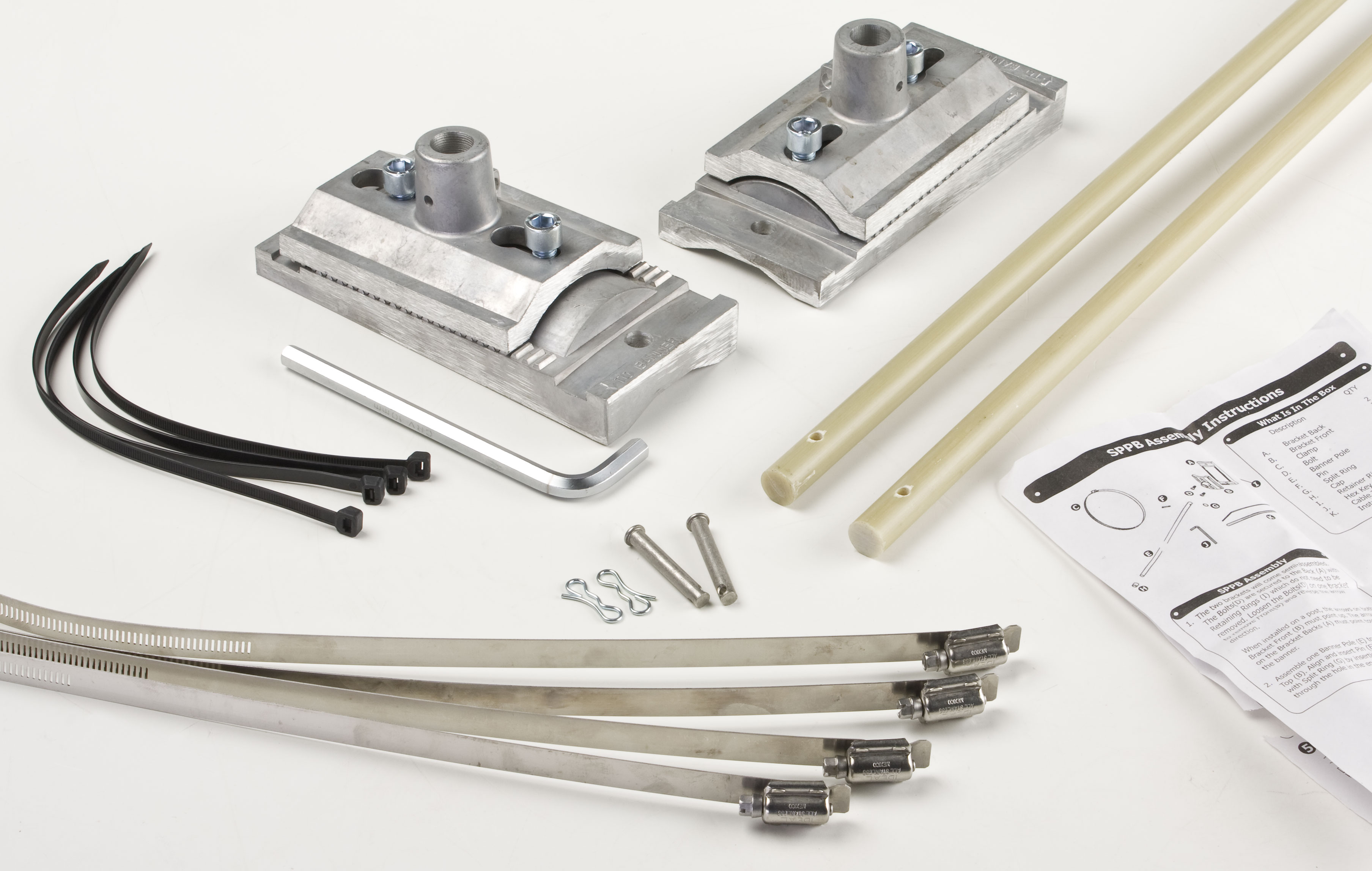 Height Adjustable Banner Brackets | Adjusts On Pole | Displays2Go