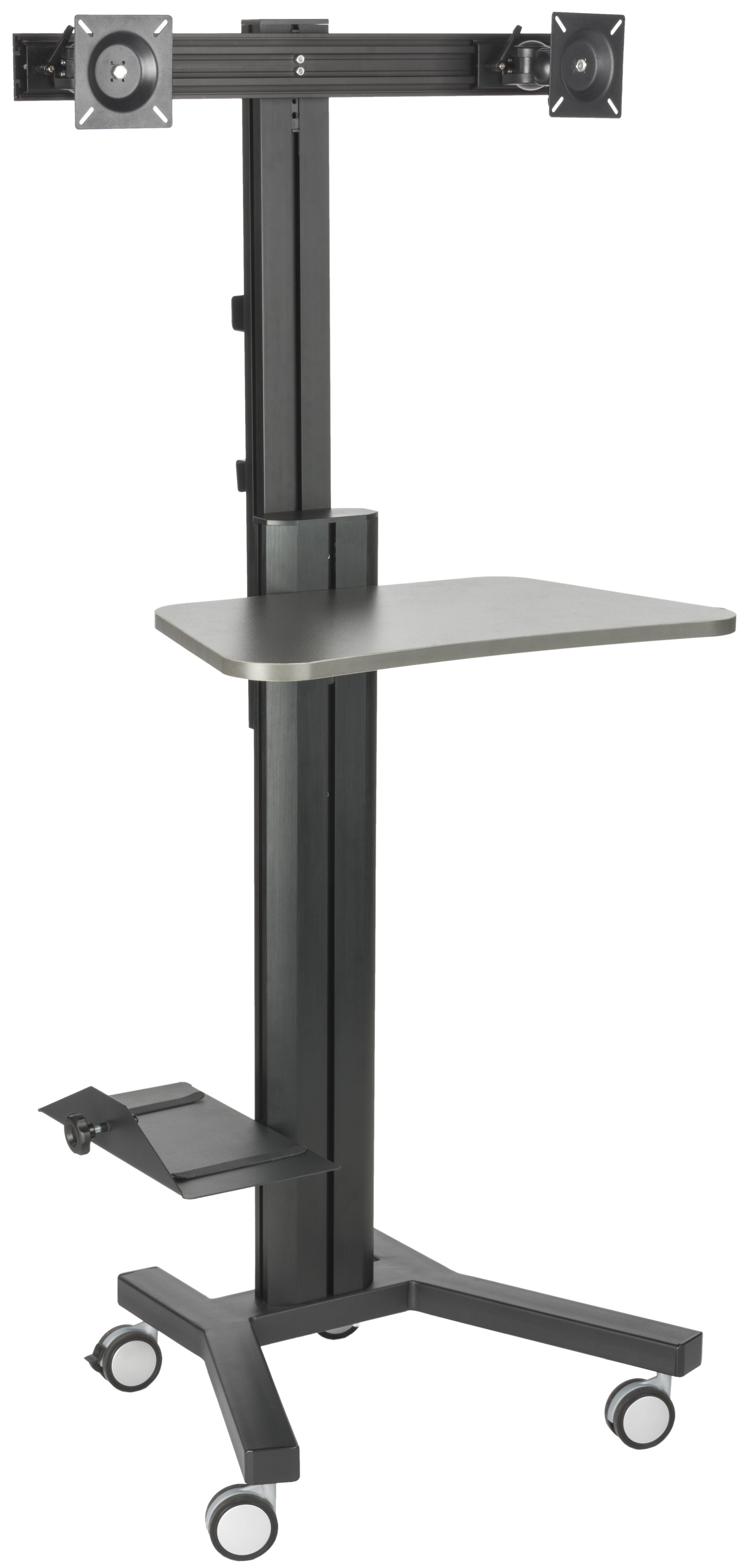 Dual Monitor Sit Stand Cart | Rotating & Tilting Brackets | Displays2go