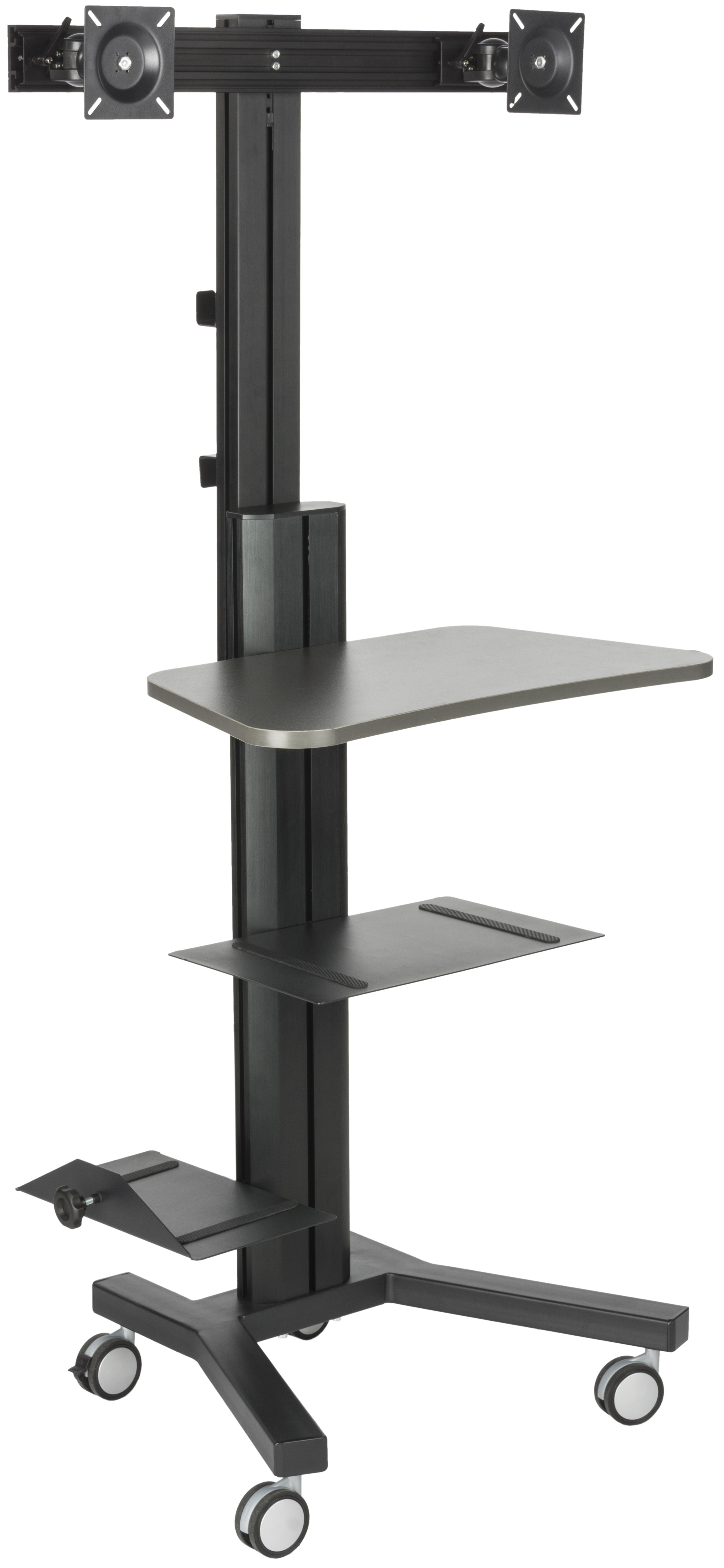 Multi-Monitor Standing Computer Cart | Included Accessory Shelf ...