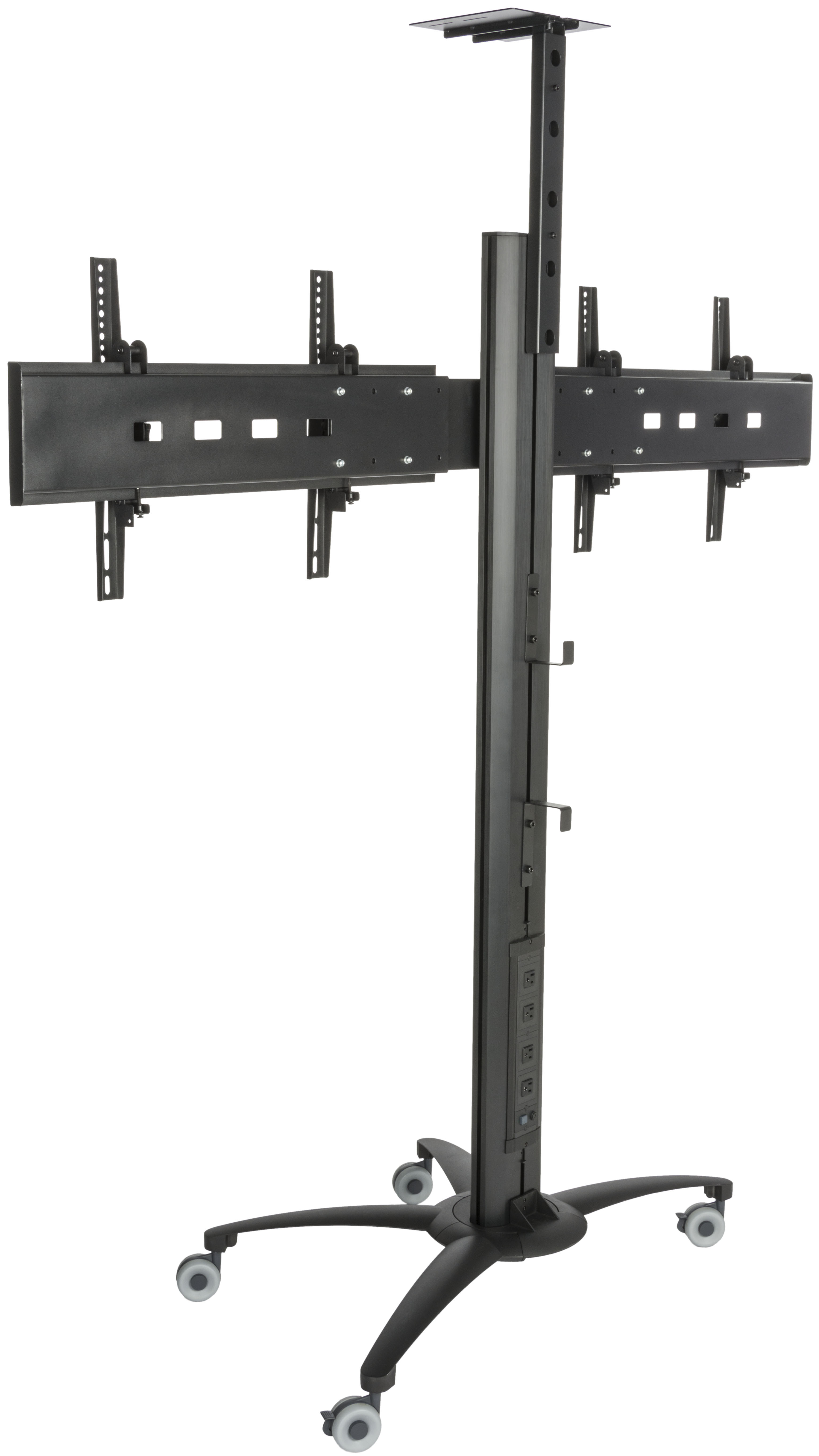 Industrial TV Stand with Case | Supports 2 Flat Panel Monitors ...