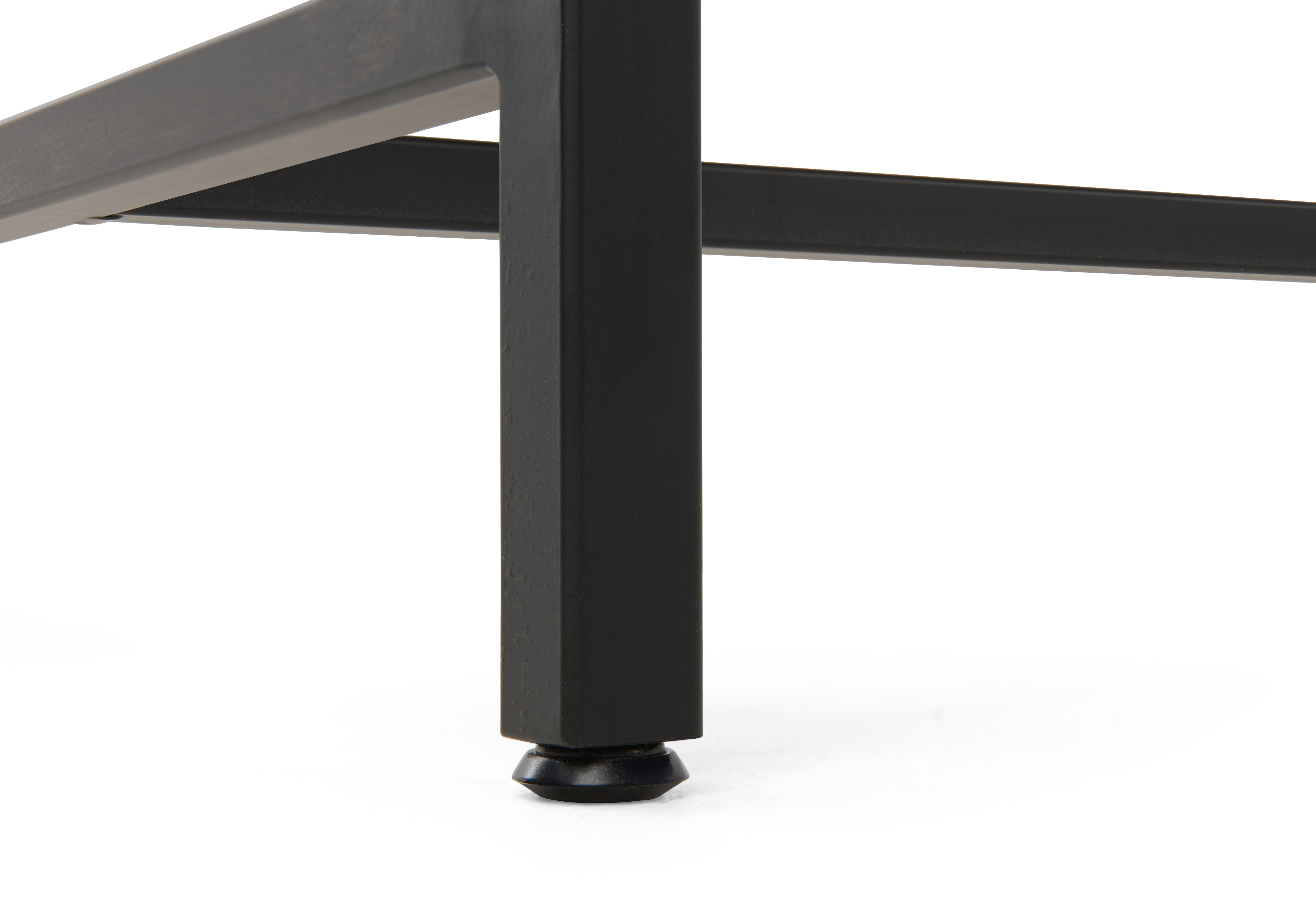 Glass Top Retail Console Table | Black Steel Base | Displays2Go