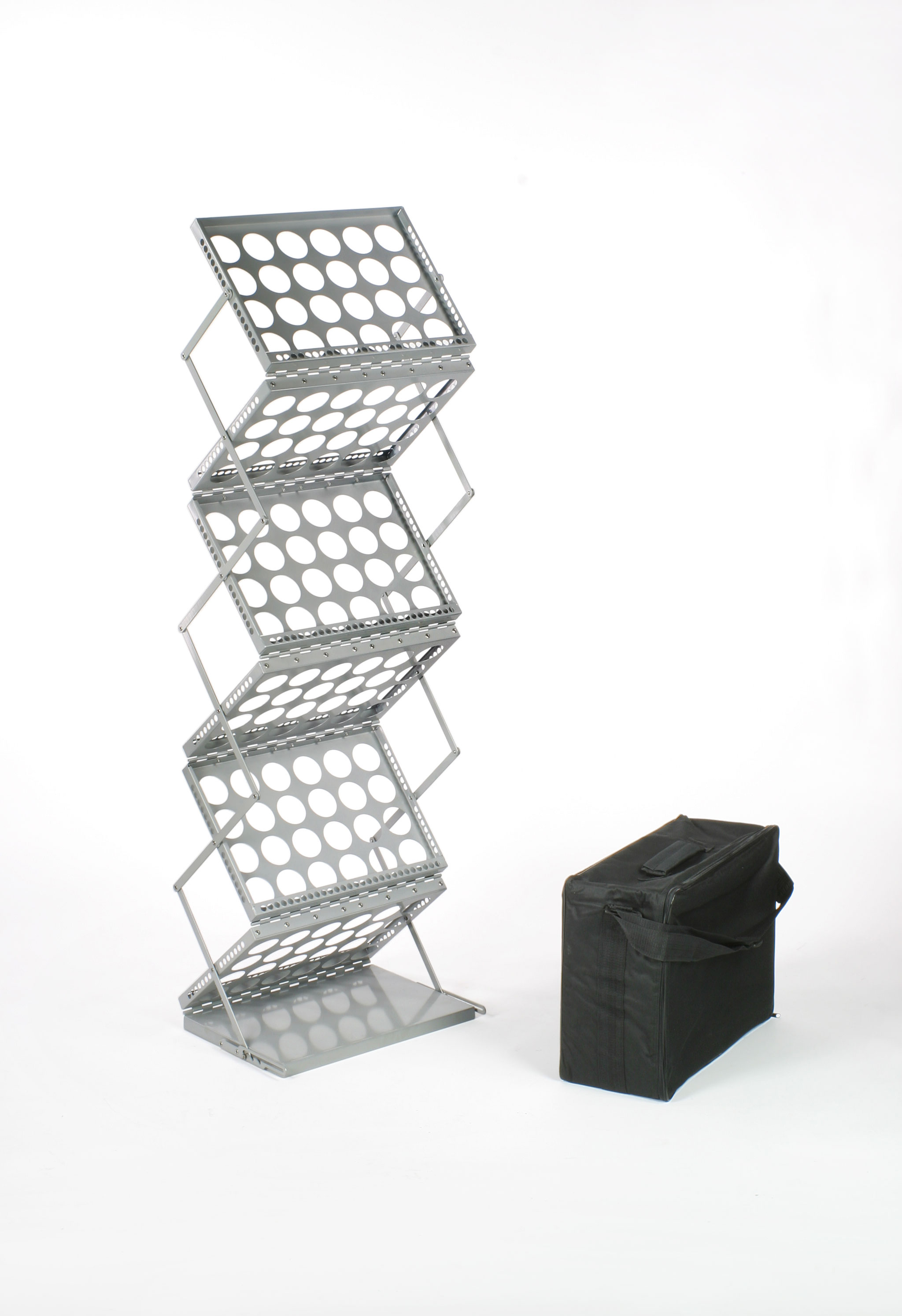 6 Pocket Portable Magazine Display - Matte Silver | Displays2Go