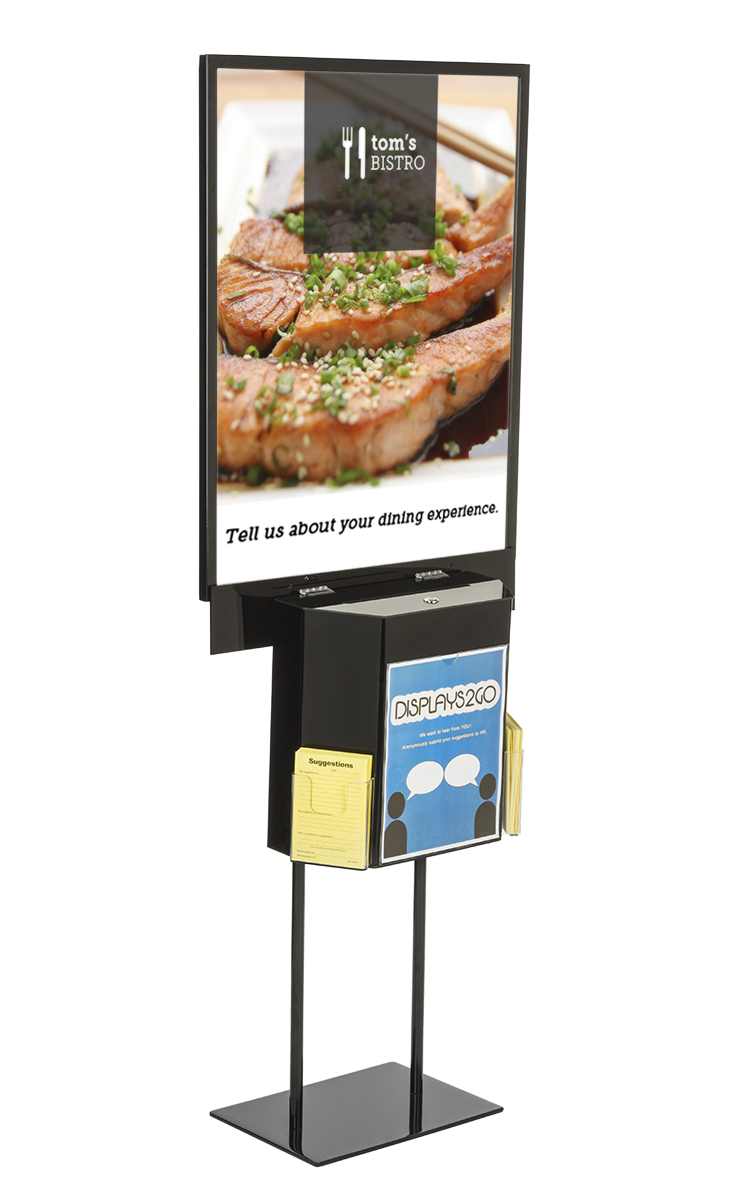 Black Sign Stand with Sweepstakes Box | Steel Frame | Displays2Go