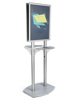 22x28 Double Pedestal Poster Display | Acrylic & Aluminum