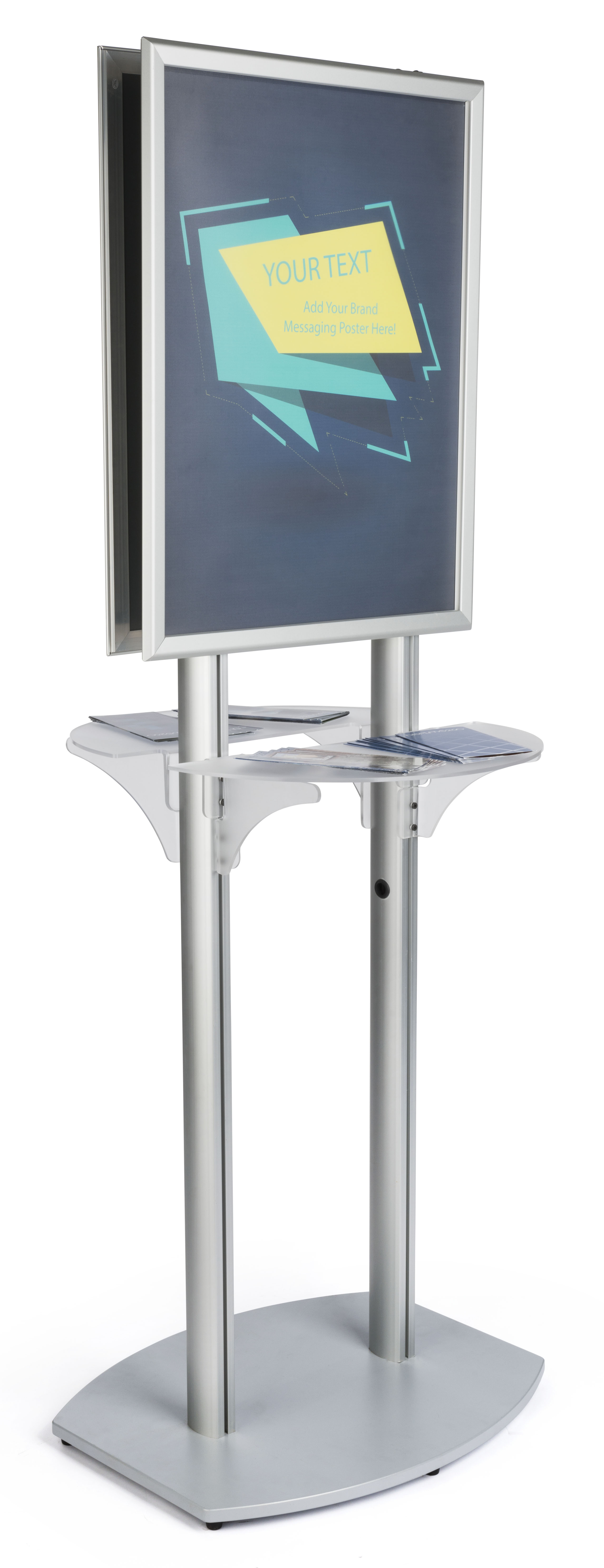 22x28 Twin Pedestal Poster Display | Acrylic Shelf | Displays2Go