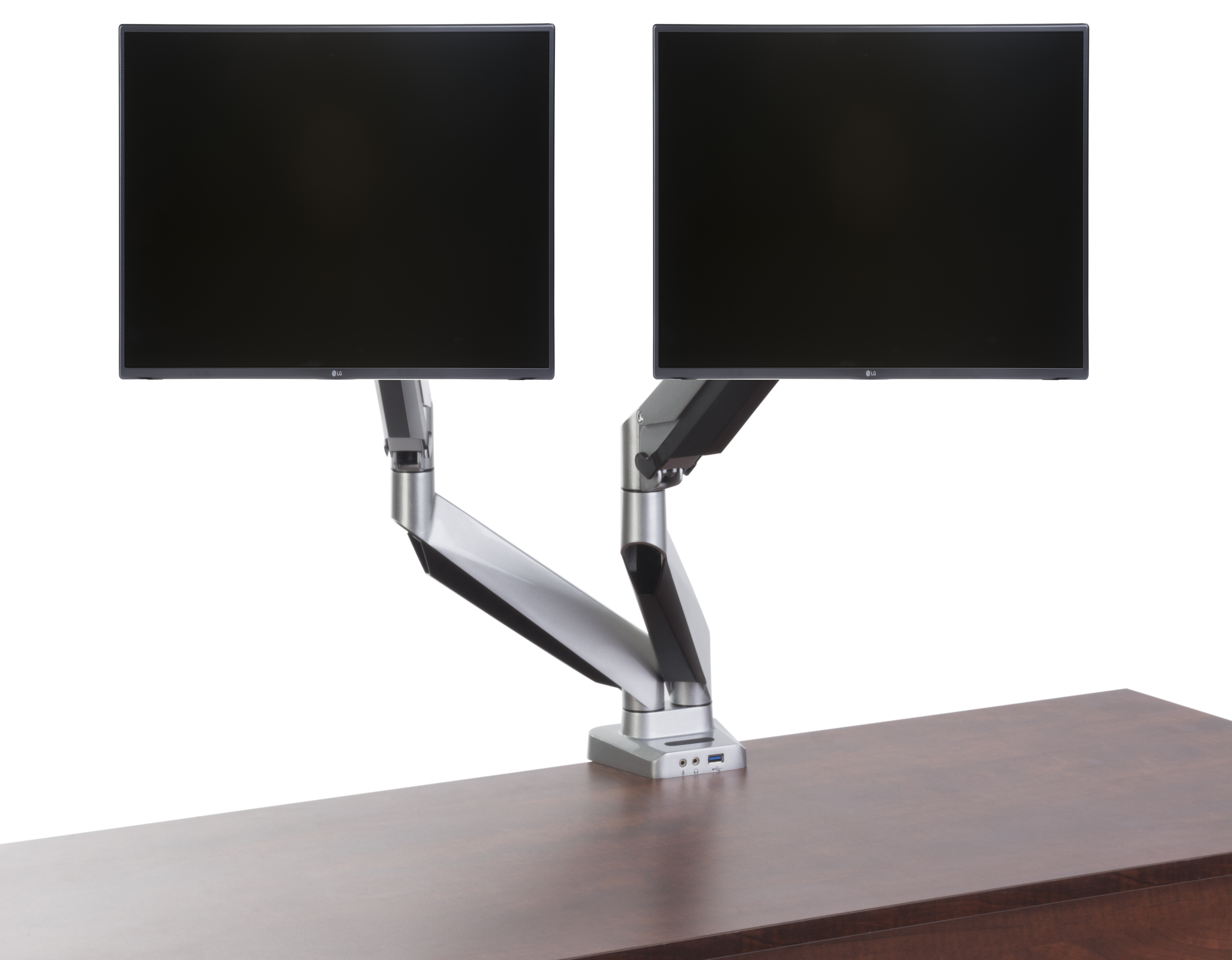 Dual Monitor Arm | Fits (2) 10”-32” Screens | Displays2Go