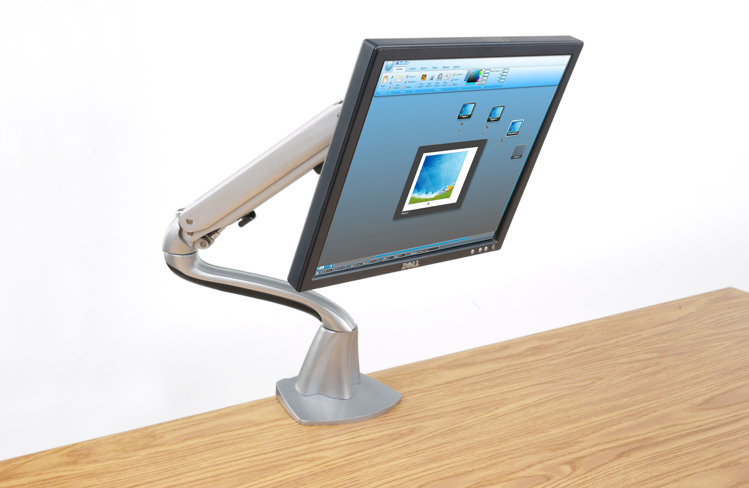 Gas Spring Desk Monitor Mount | Adjustable Arm | Displays2Go