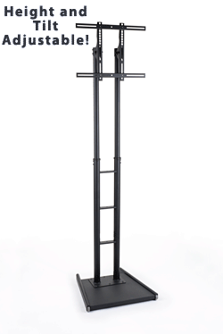 Large TV Stand for 32 to 65 Screens w Tall Adjustable Design Displays2go
