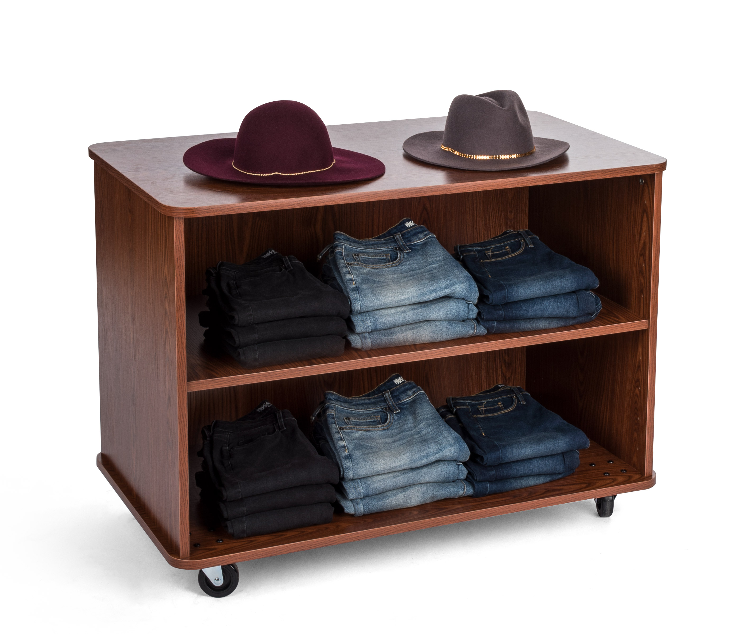 Nested Wood Shelves for Tables | MDF Construction w/ Brown Finish ...