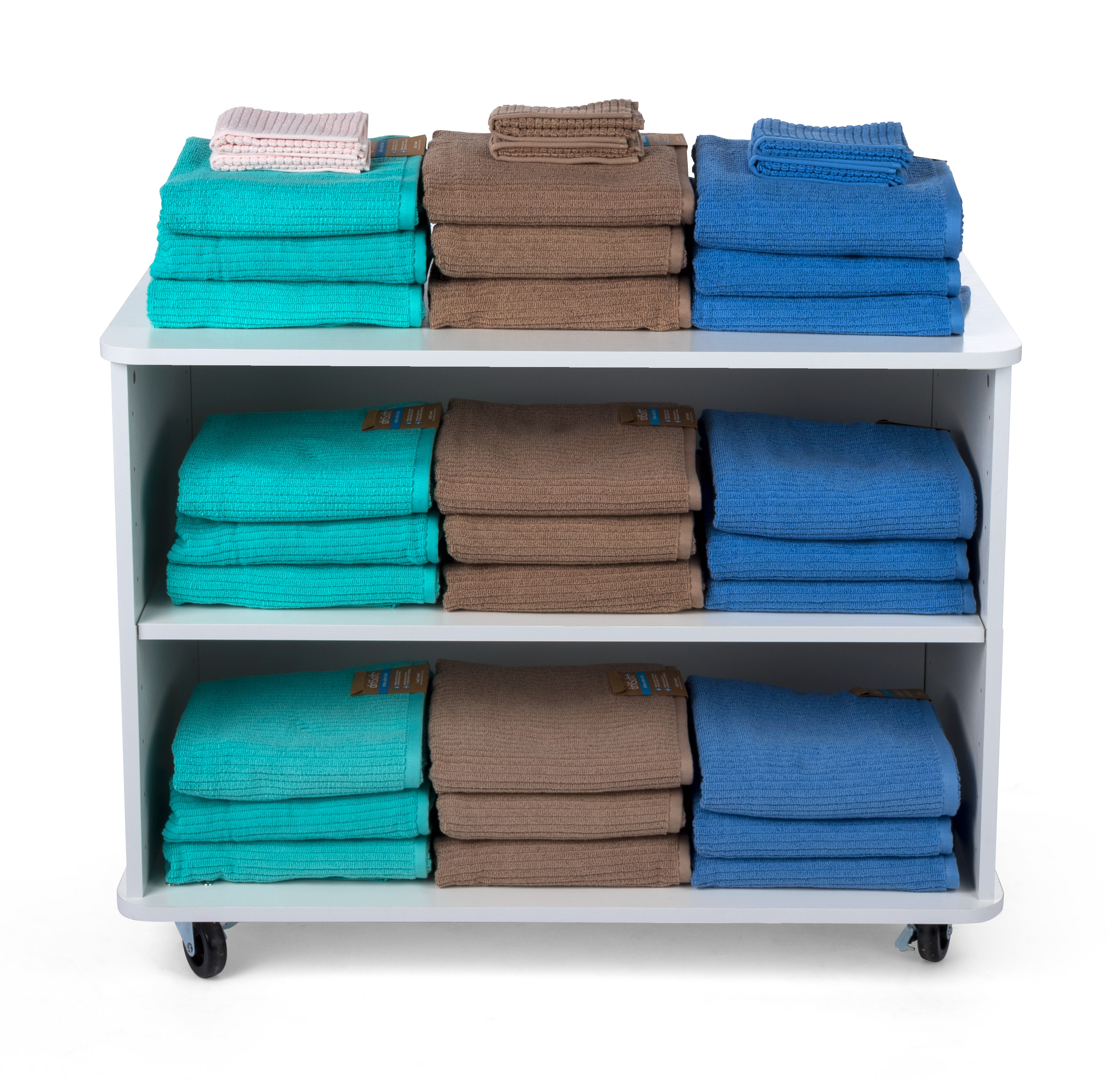 Nesting White Wood Display Shelves | 9 Adjustable Height Settings ...
