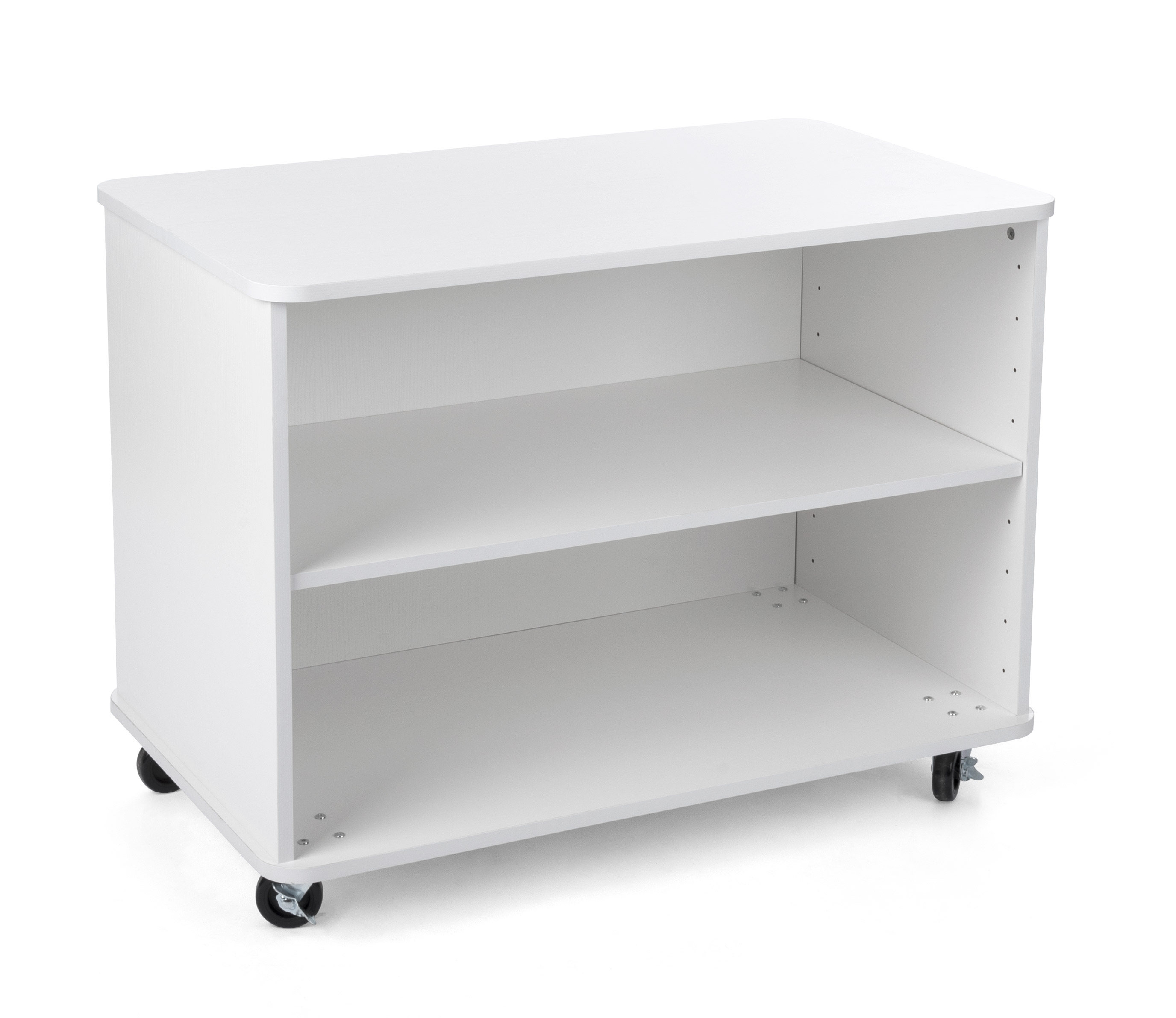 Nesting White Wood Display Shelves | 9 Adjustable Height Settings ...