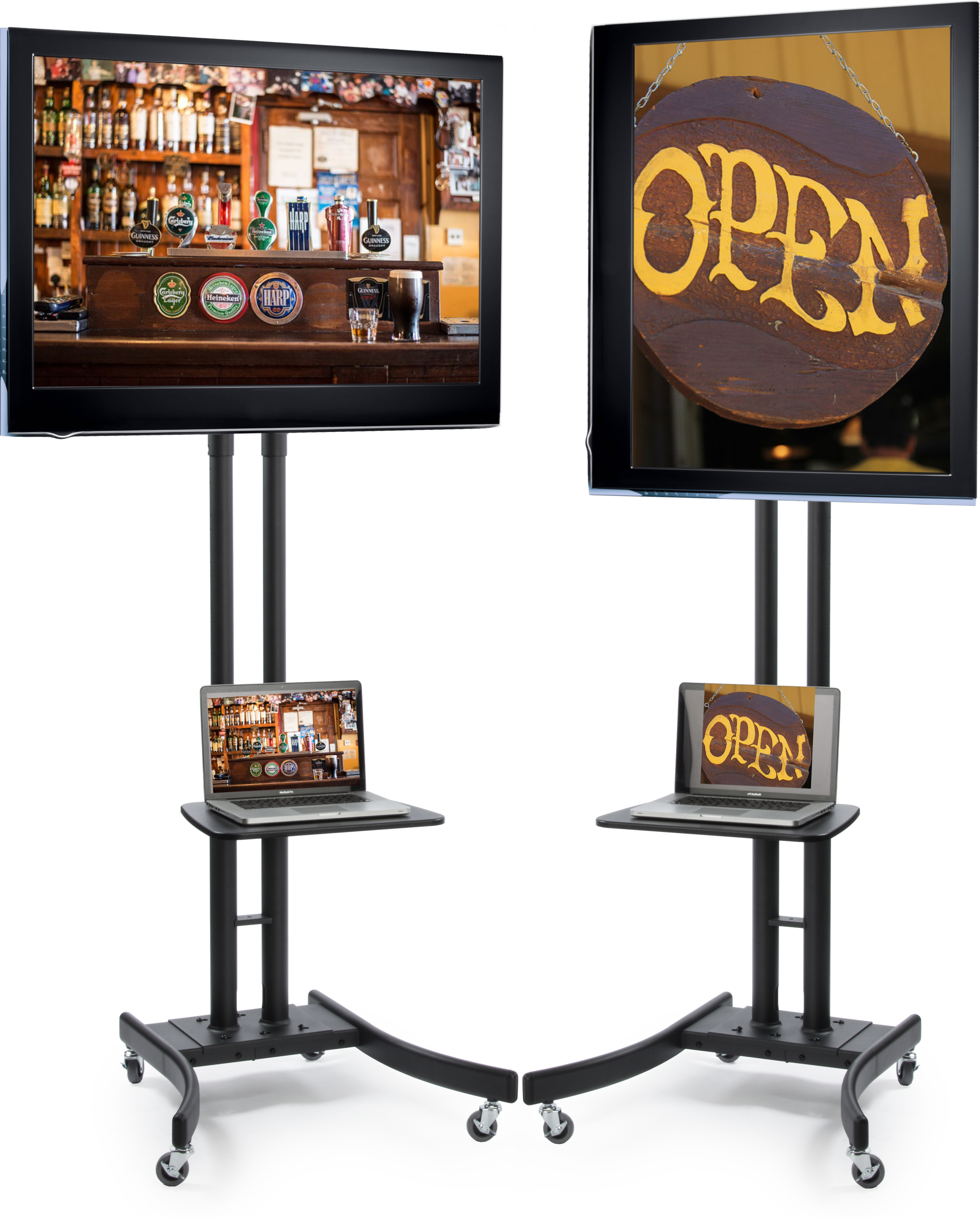 Portable TV Rack | 19” AV Shelf for Media Storage | Displays2Go