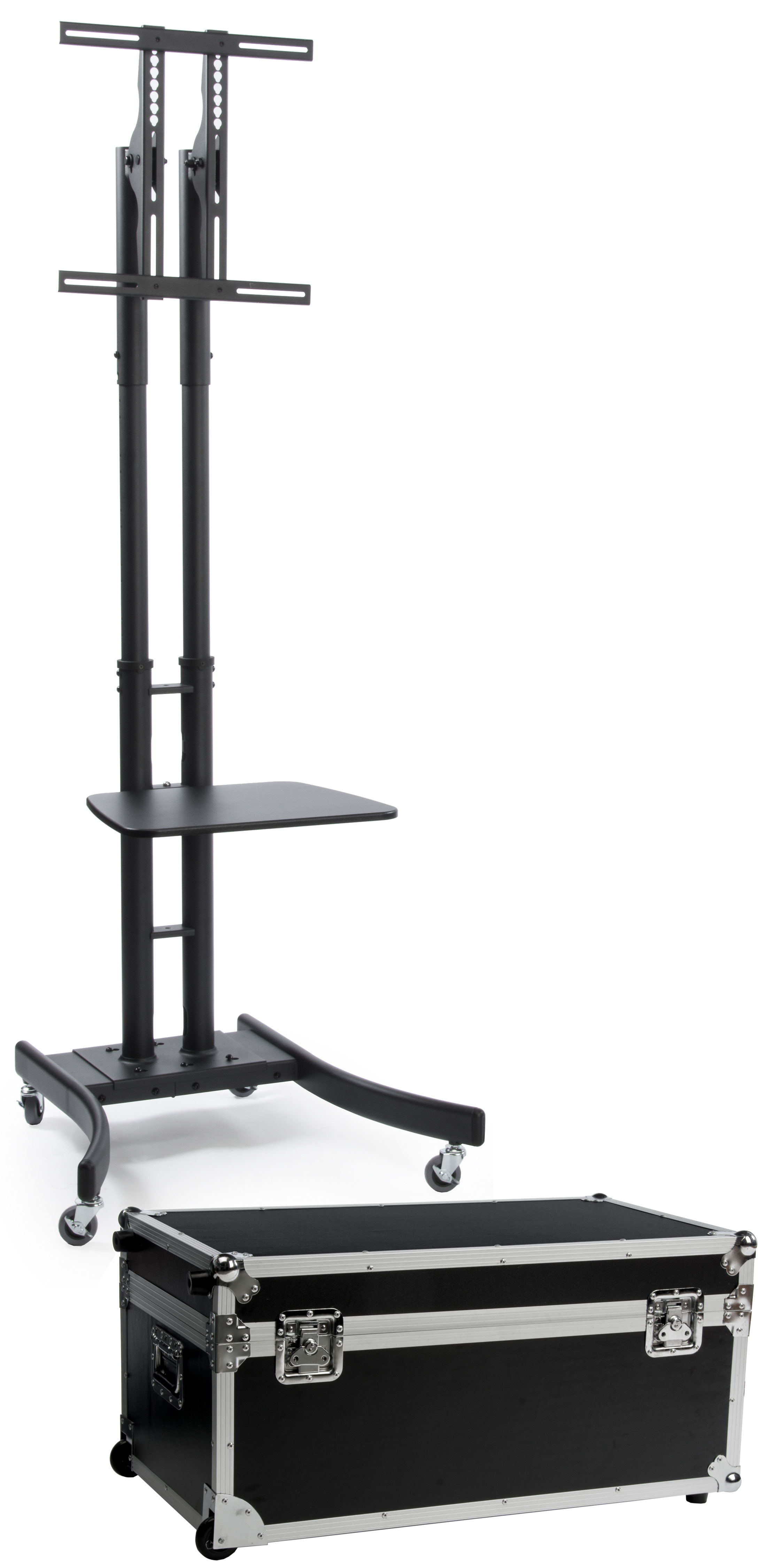 Portable TV Rack | 19” AV Shelf for Media Storage | Displays2Go