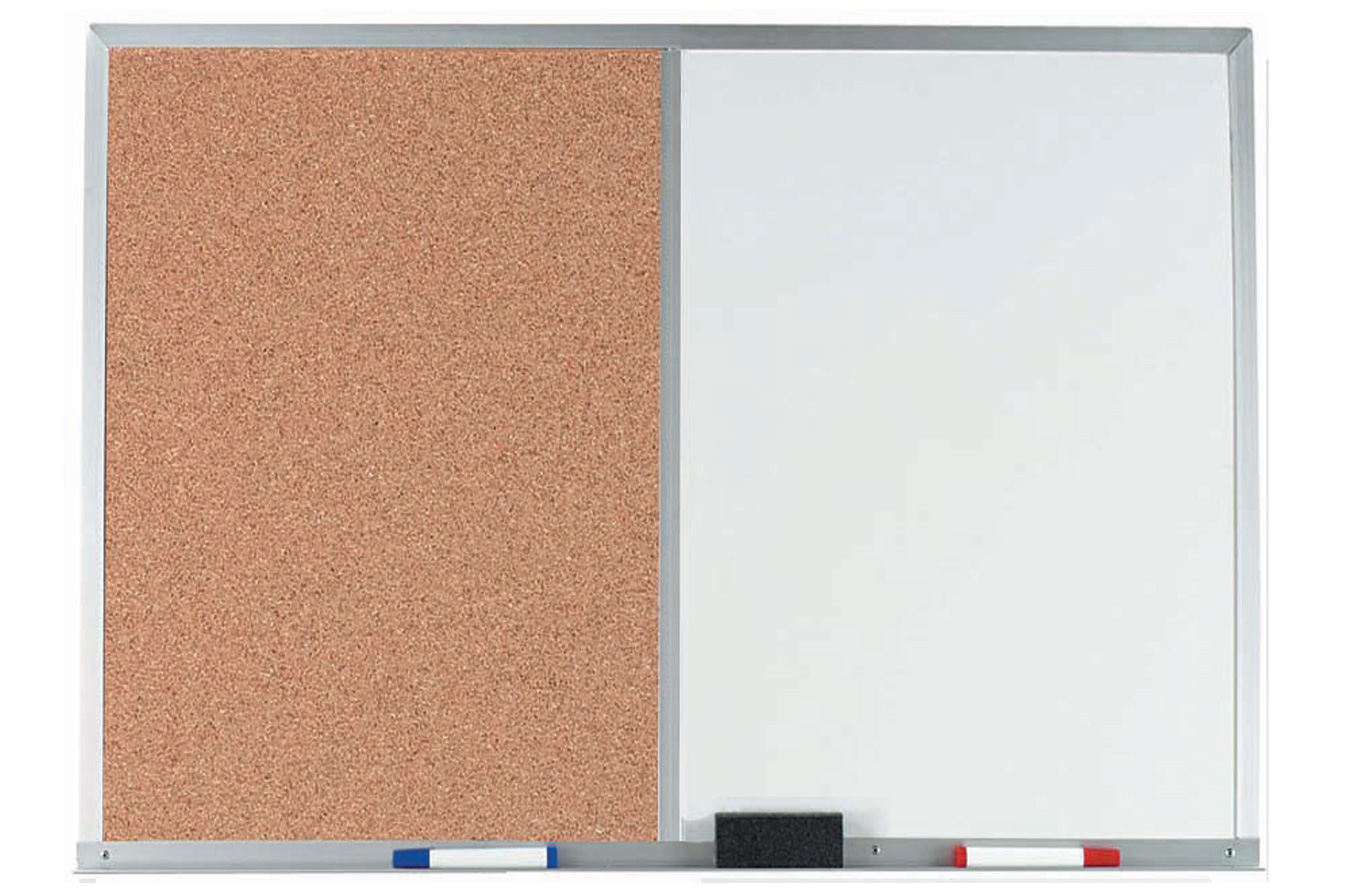 3' x 2' White Markerboard & Corkboard Combo - Aluminum | Displays2Go