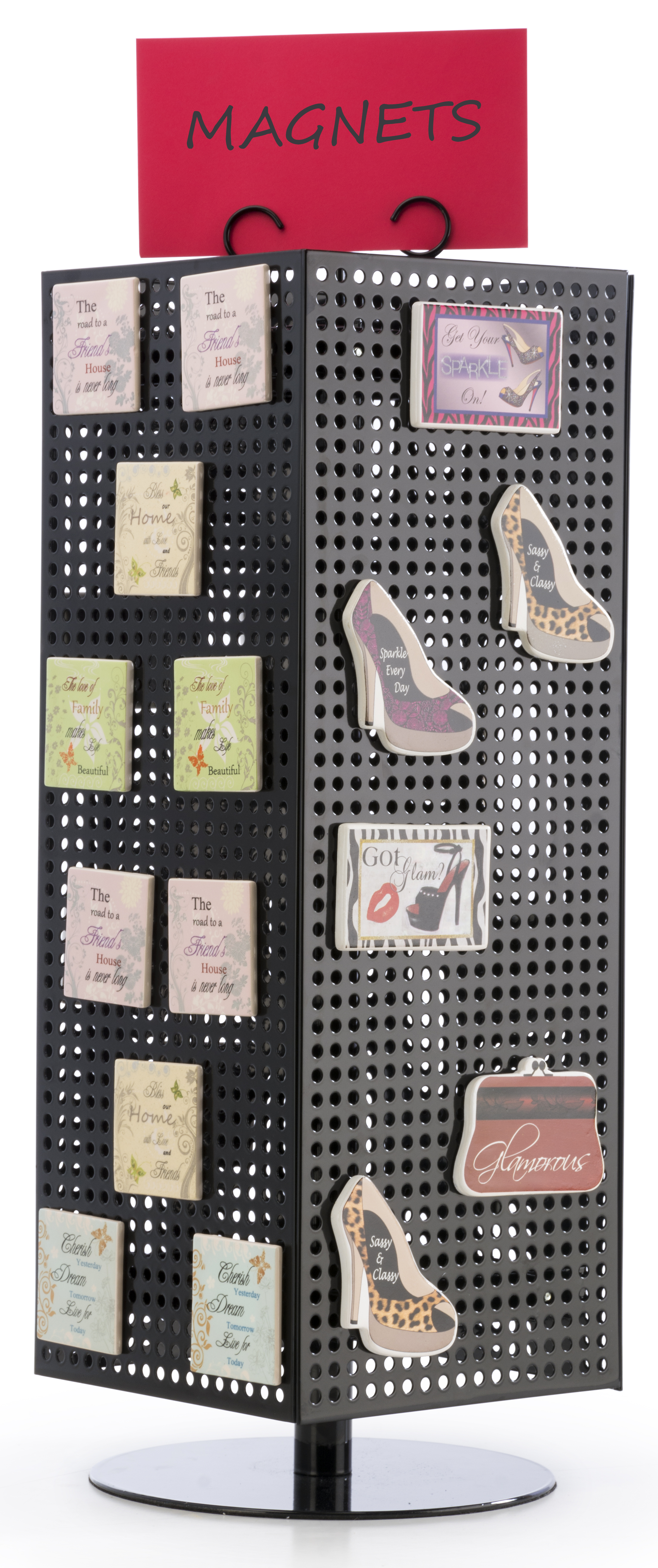 Countertop Pegboard Display with Black Hooks | 4-Sided | Displays2Go