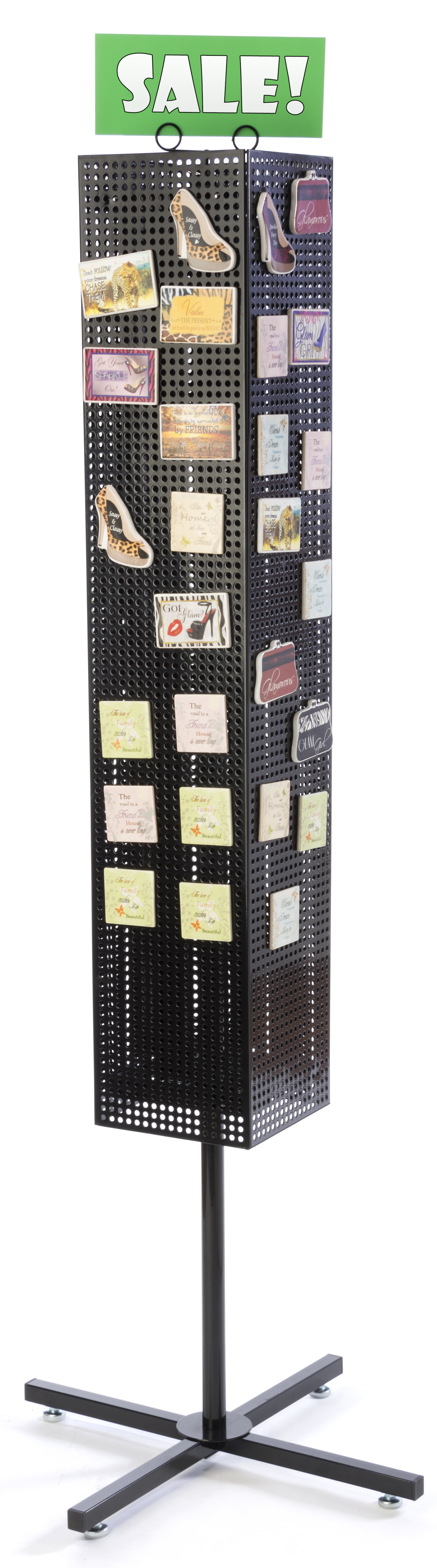 Black Pegboard Display Rack | with Sign Holder | Displays2Go