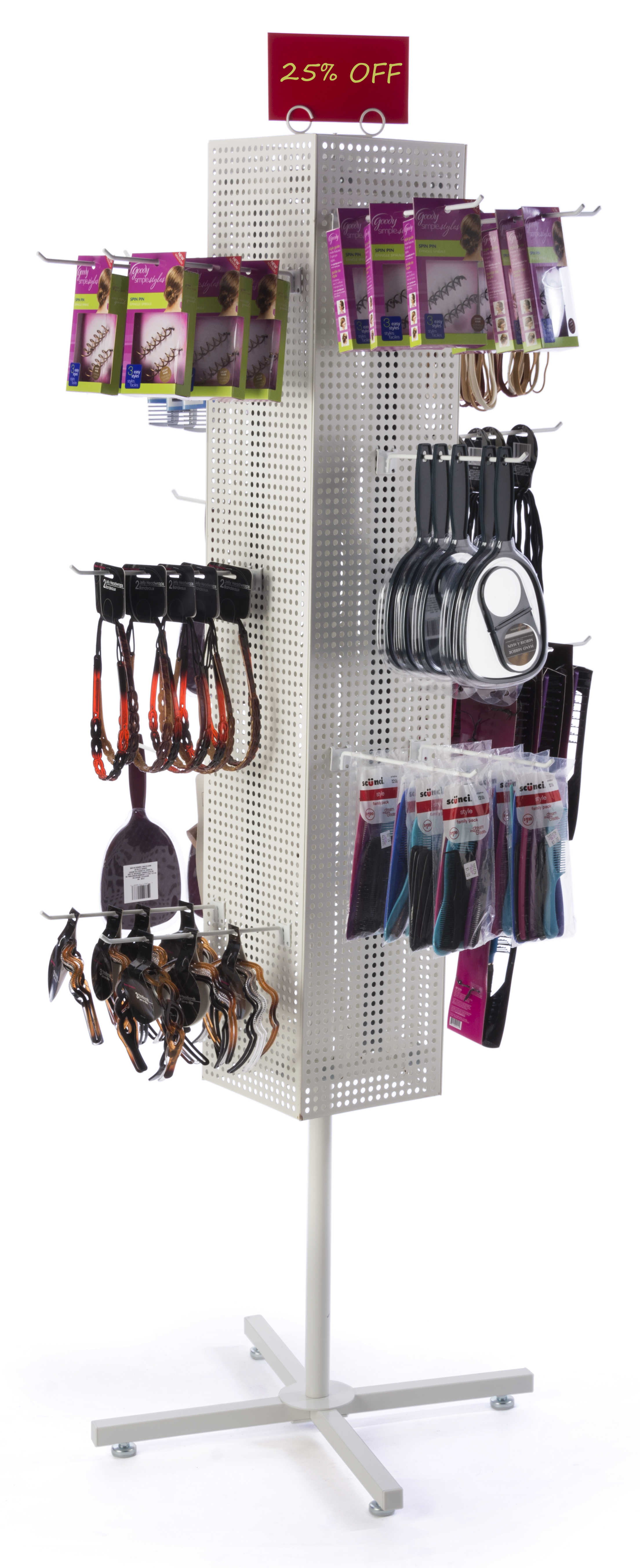 White Pegboard Display Rack | Rotating | Displays2Go