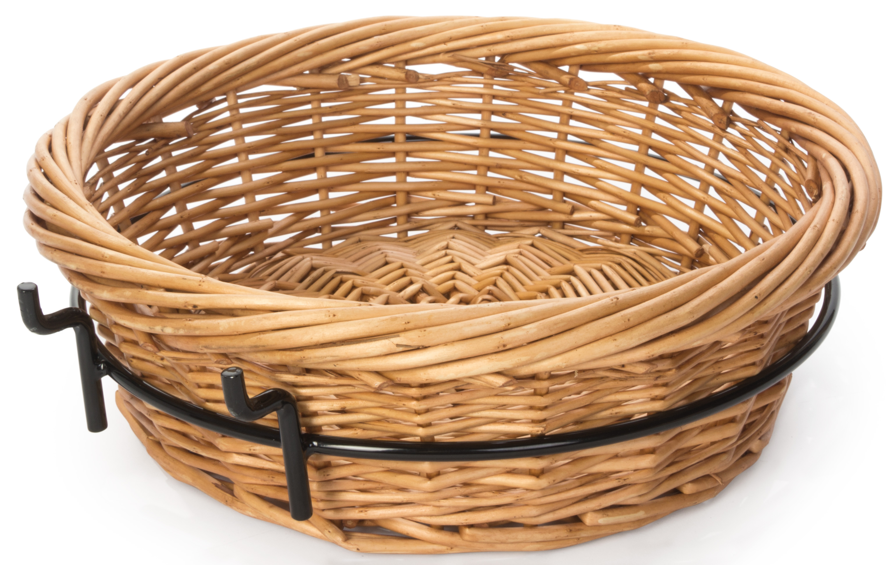 2 Tier Round Wicker Display Stand | Height Adjustable | Displays2Go