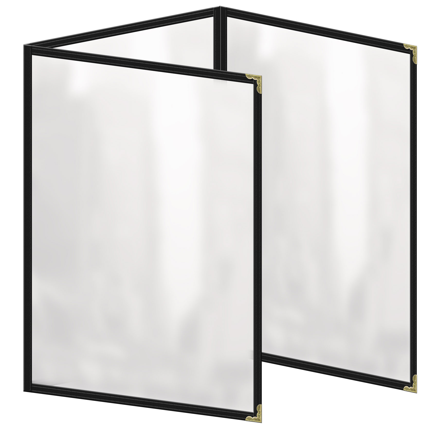 Tri-Fold Menu Covers | Brass Corner Protectors - Holds (6) Sheets ...
