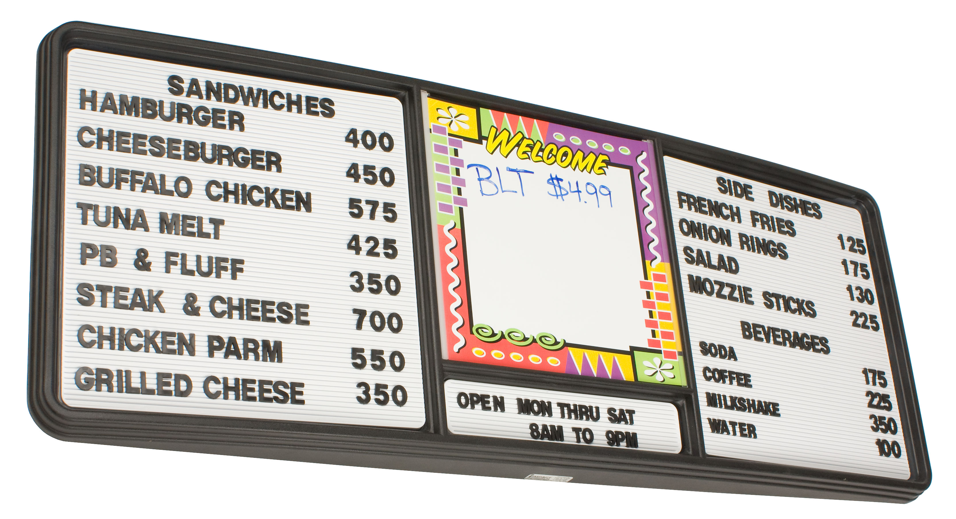 Bulletin Board Menu Display | Letterboard w/White Board Attachment ...