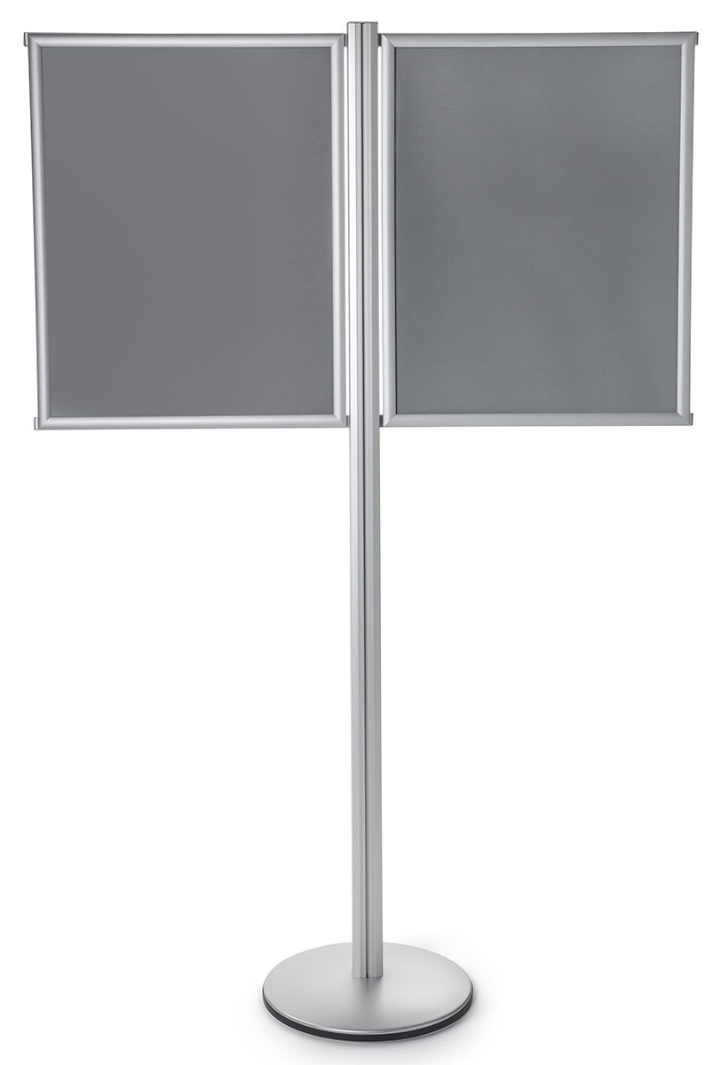 Dual Poster Fixed Post Display Stand | Holds (2) 22 x 28 Graphics ...