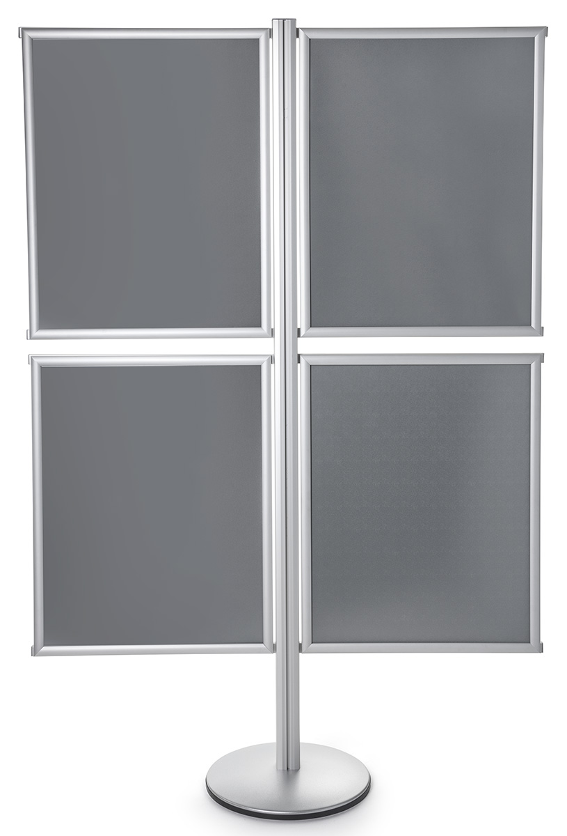 4-Frame Floor Poster Display Stand | 22” x 28” Graphic Holders ...