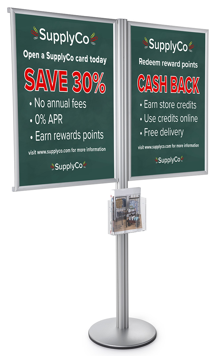 Multi Poster Floor Stand Literature Display | 24” x 36” Artwork ...