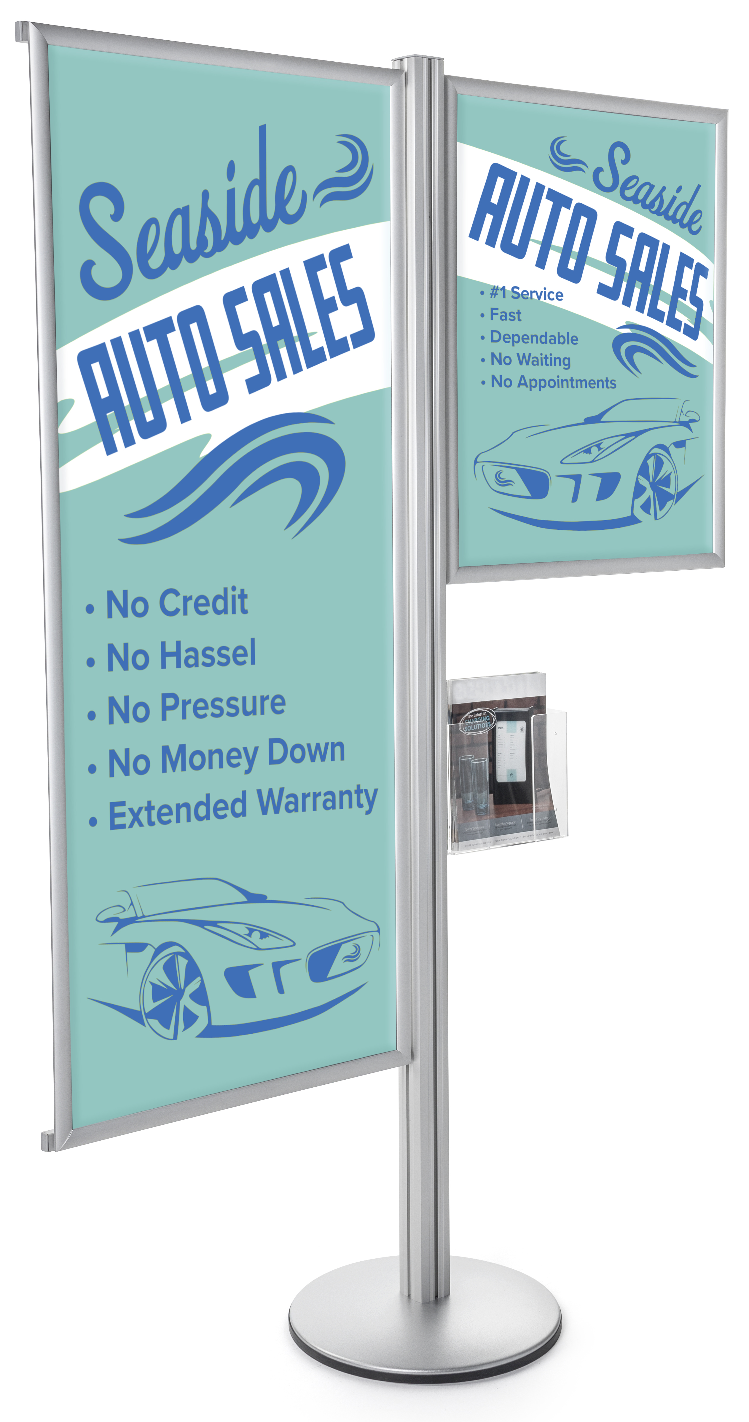 Snap Frame Dual Offset Sign Display Stand | For 22 x 56 & 22 x 28 ...