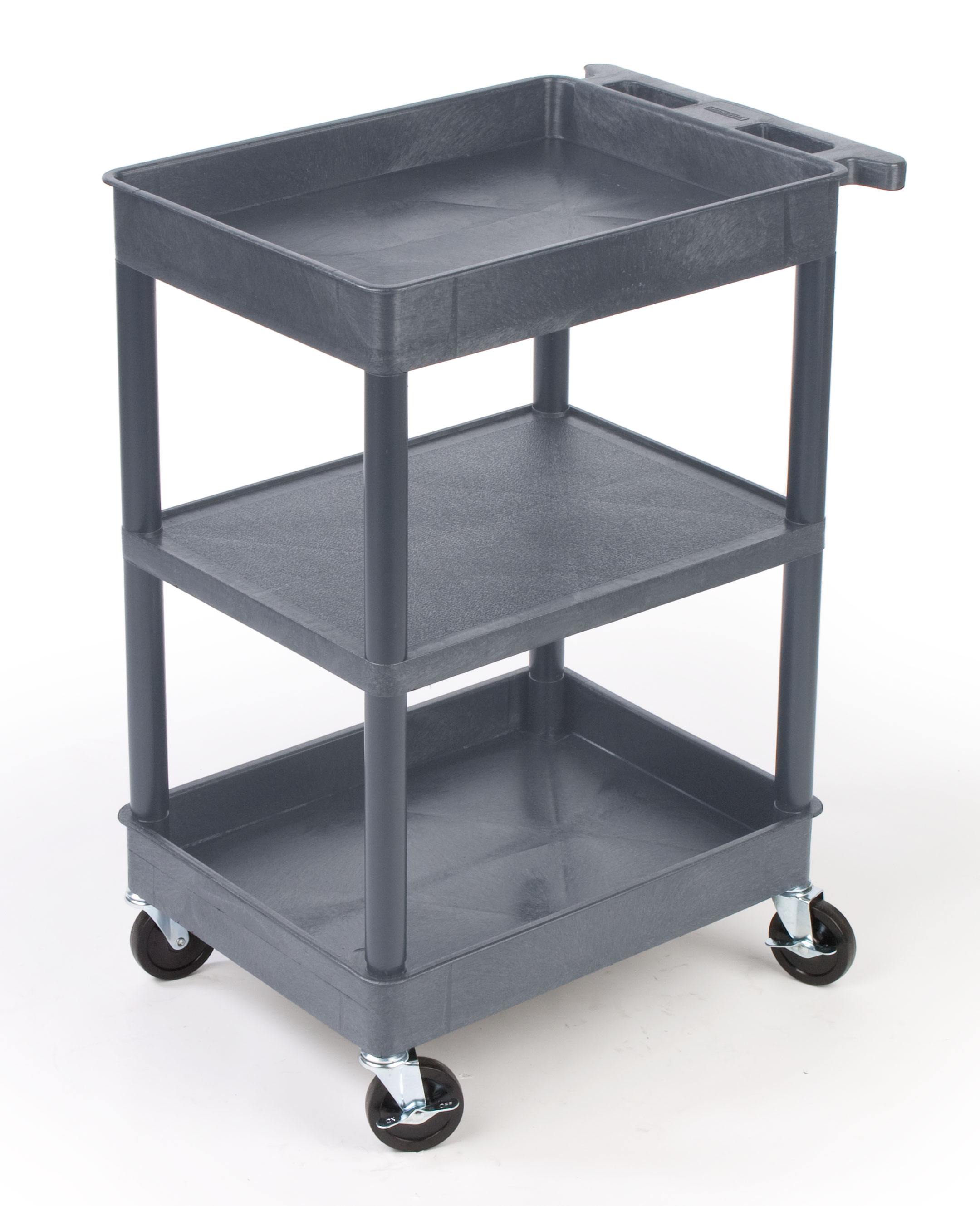 Industrial Cart - Gray Plastic w/ (3) Shelves | Displays2Go