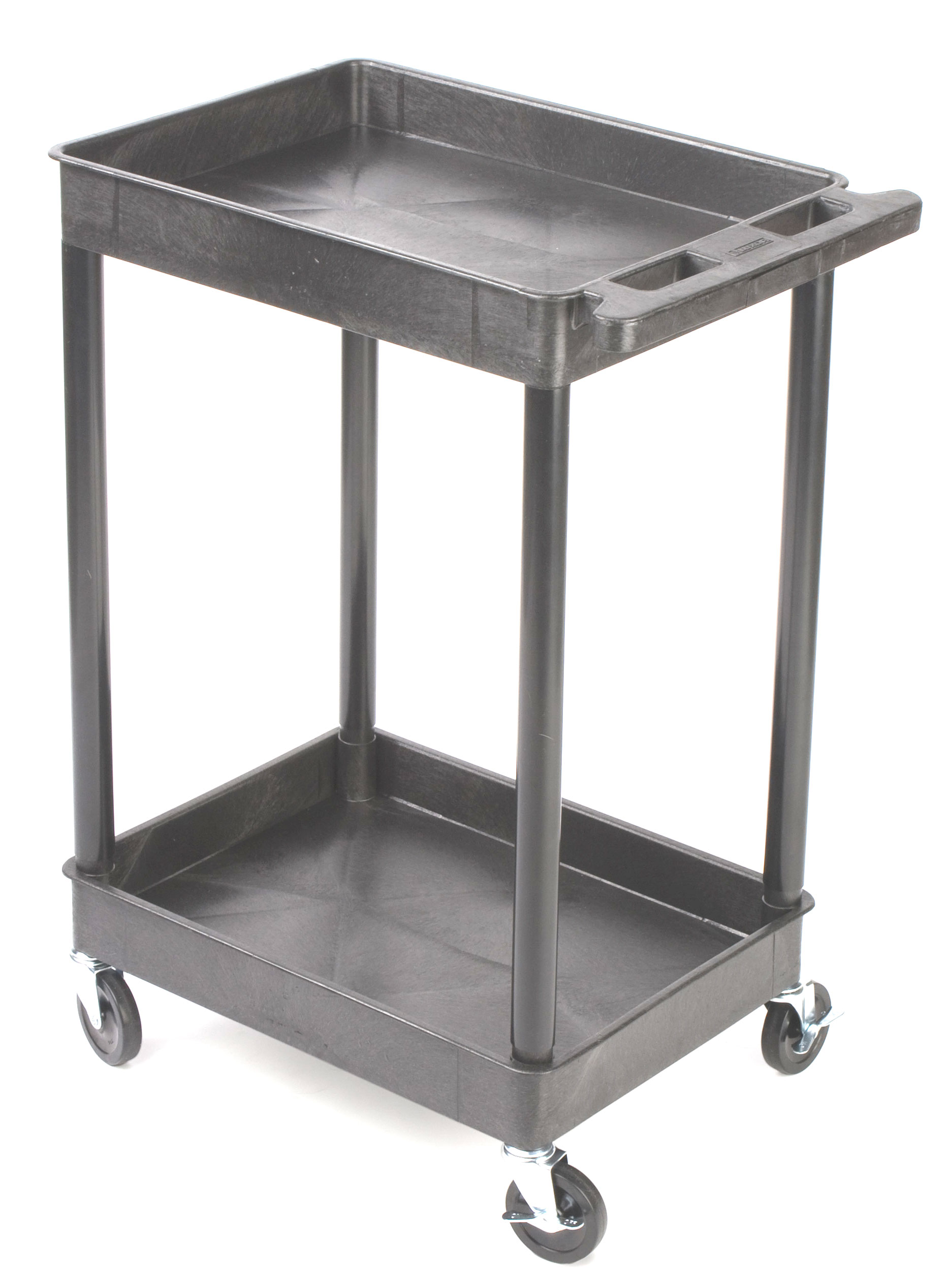 Gray Mobile Cart - 2 Shelves, Heavy Duty Casters | Displays2Go