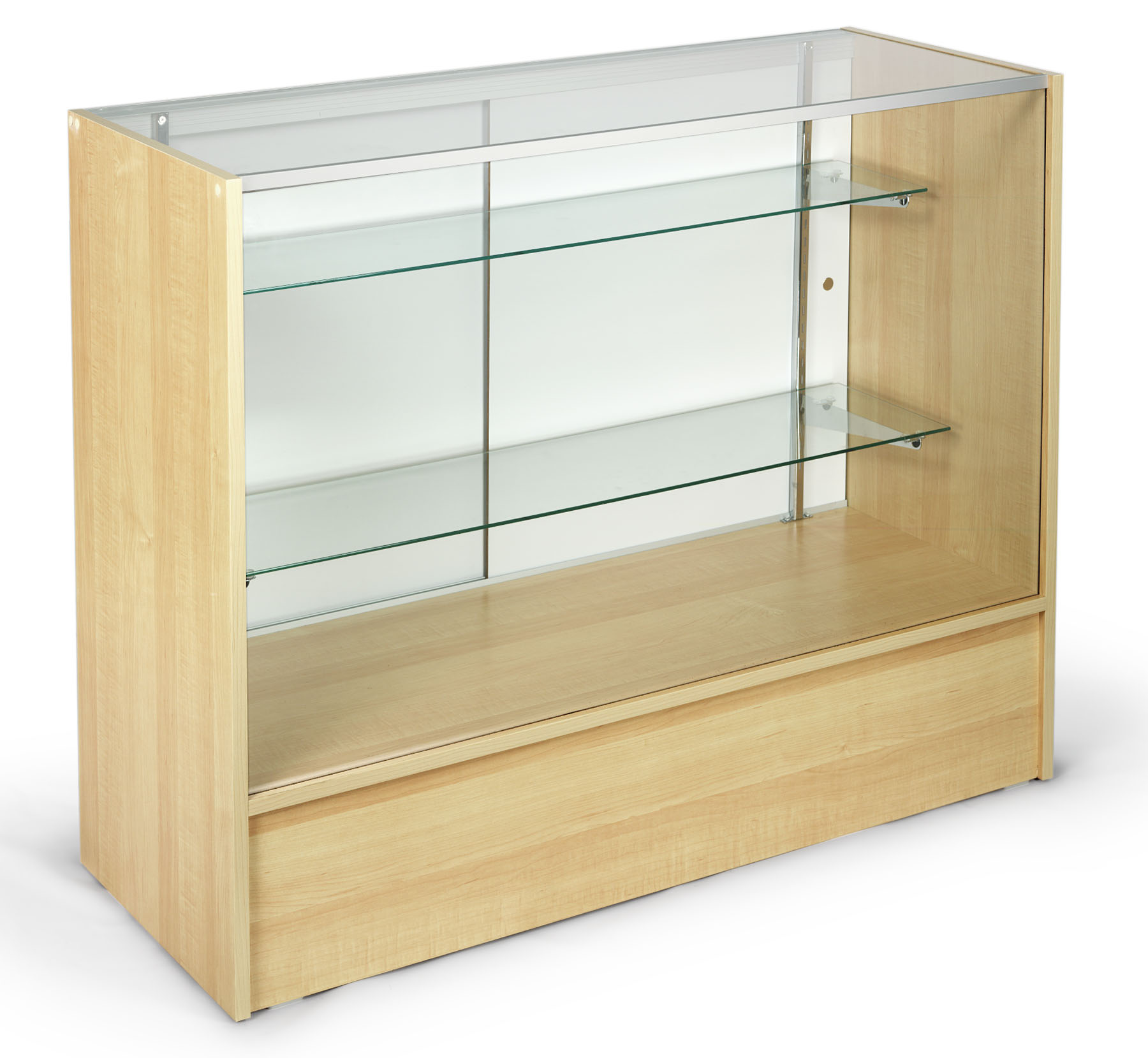 Maple Melamine Display Case | Glass Open Front Display | Displays2Go