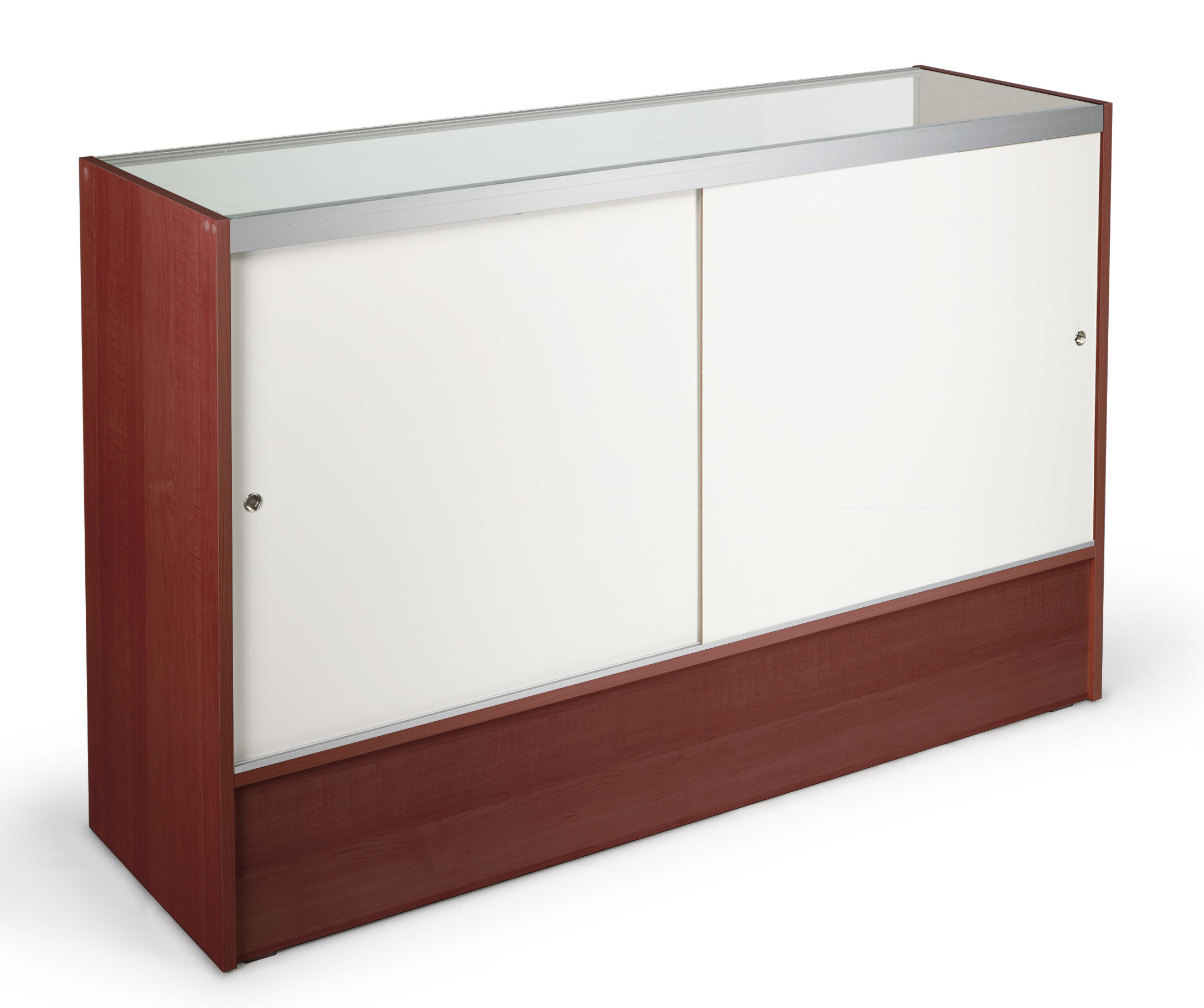 Display Cases | Retail Displays with Cherry Finish | Displays2Go