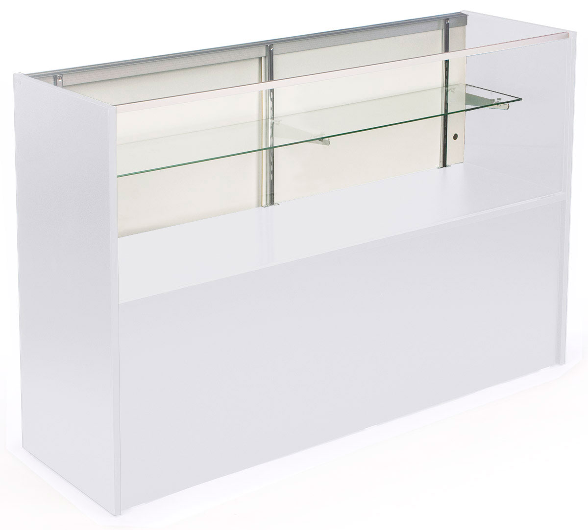 White Boutique Checkout Counter | 5' Display Case | Displays2Go