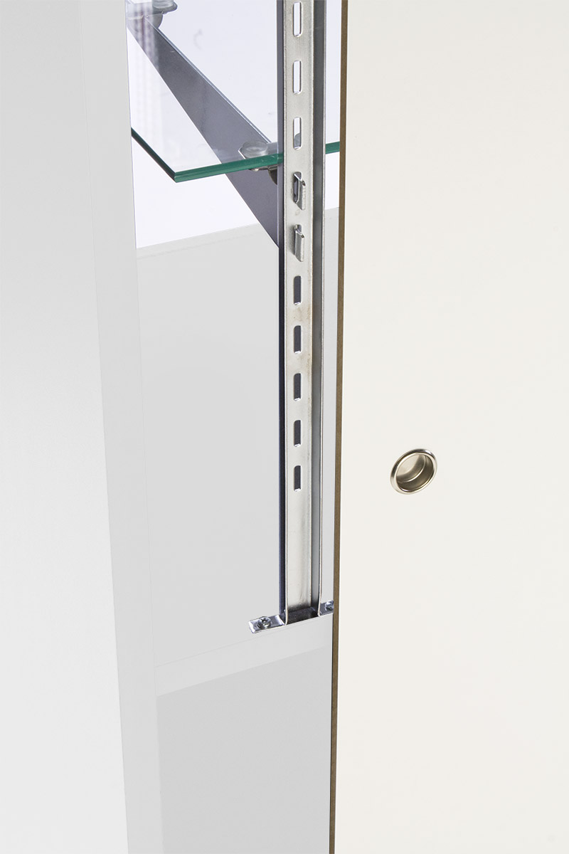 White Boutique Display Case | 6' Showcase with Sliding Doors | Displays2Go