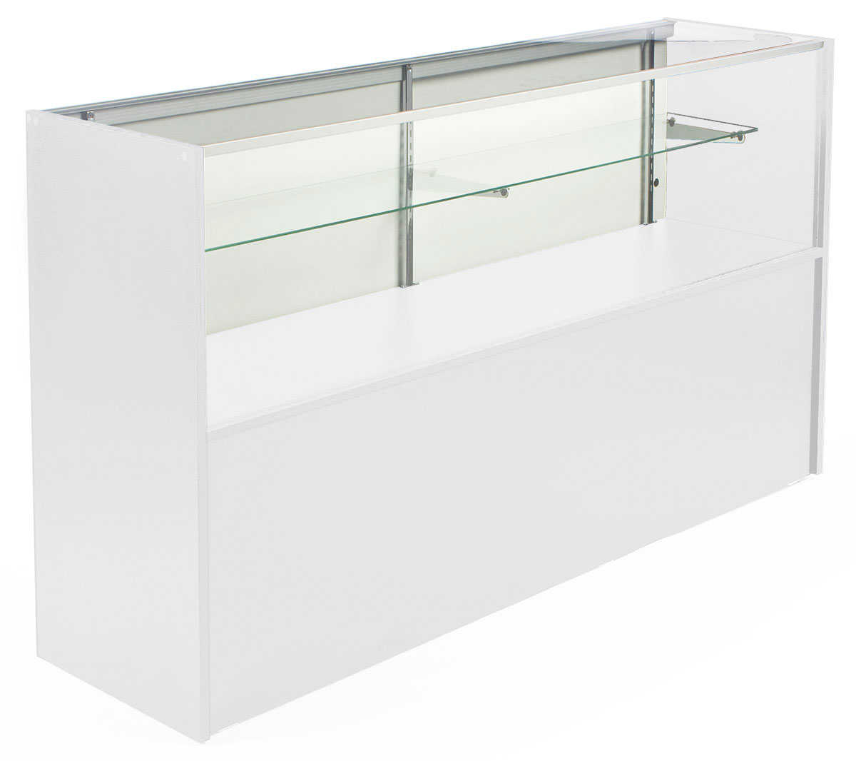 White Boutique Display Case | 6' Showcase with Sliding Doors | Displays2Go