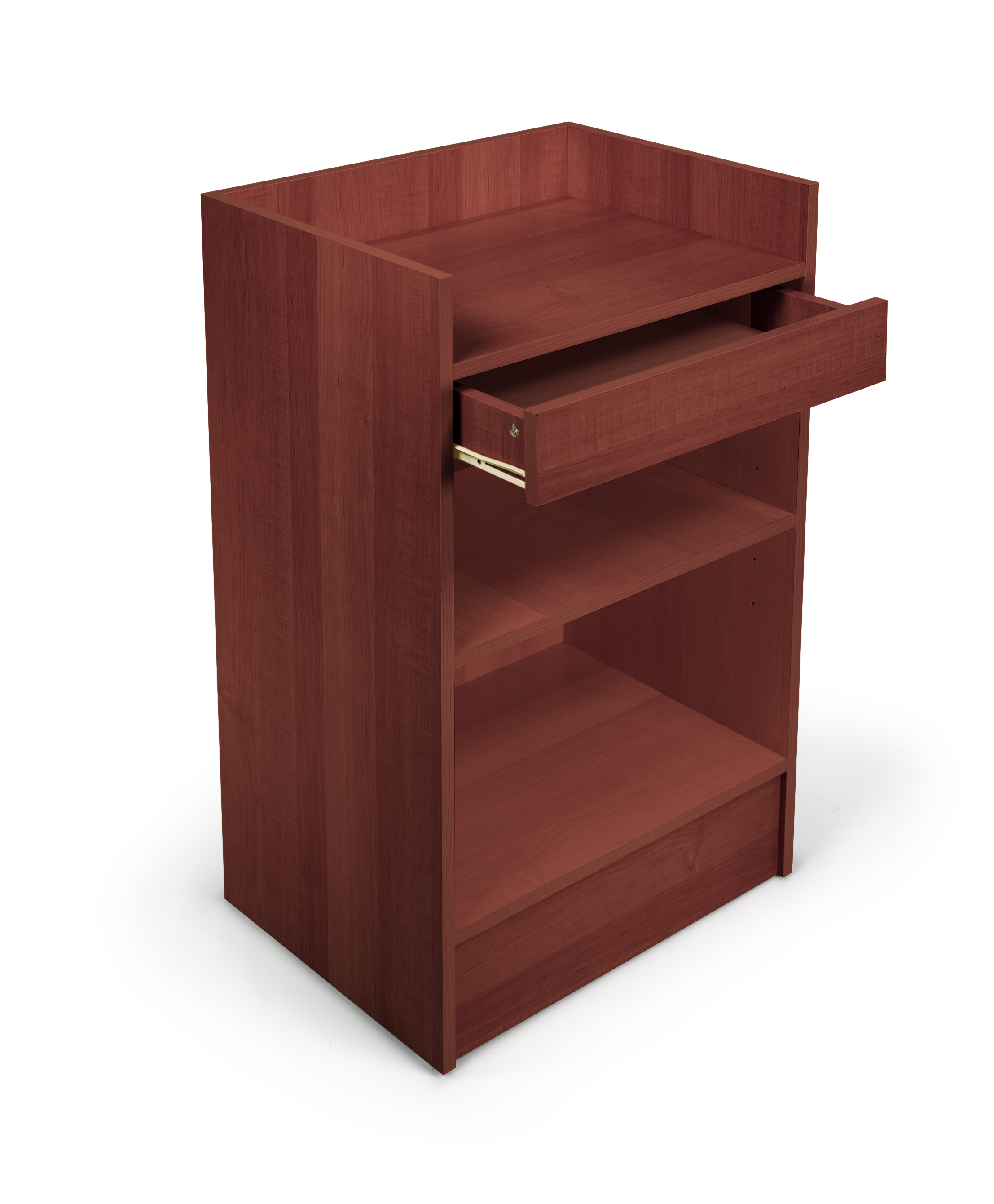 Cash Register Stand | Cherry Melamine Finish - Small Checkout Stand ...