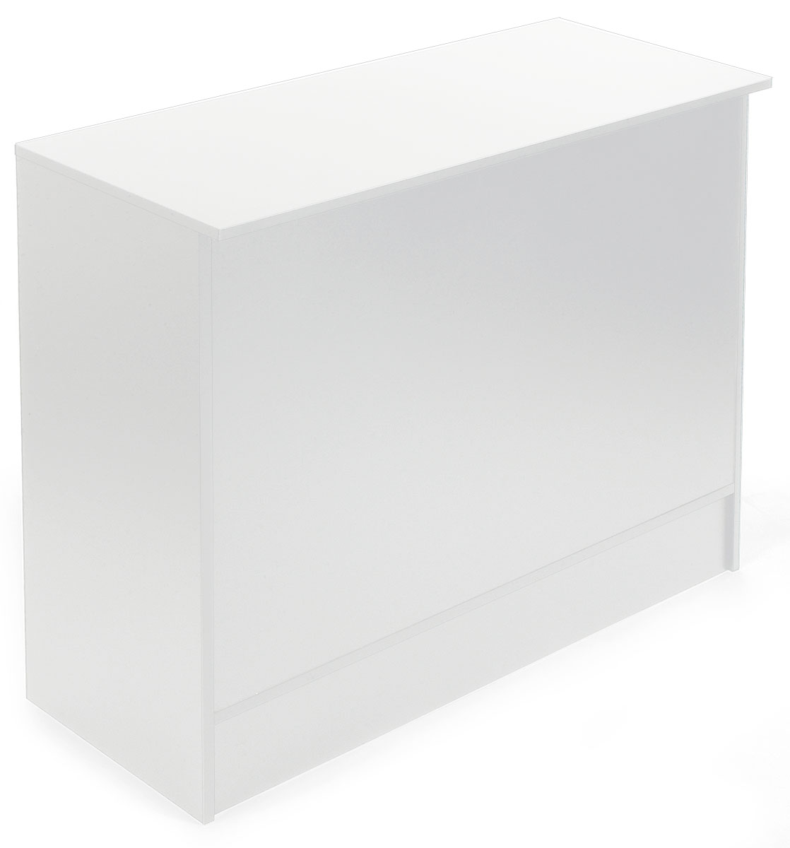 48" White Store Counter | 5 Storage Compartments | Displays2Go