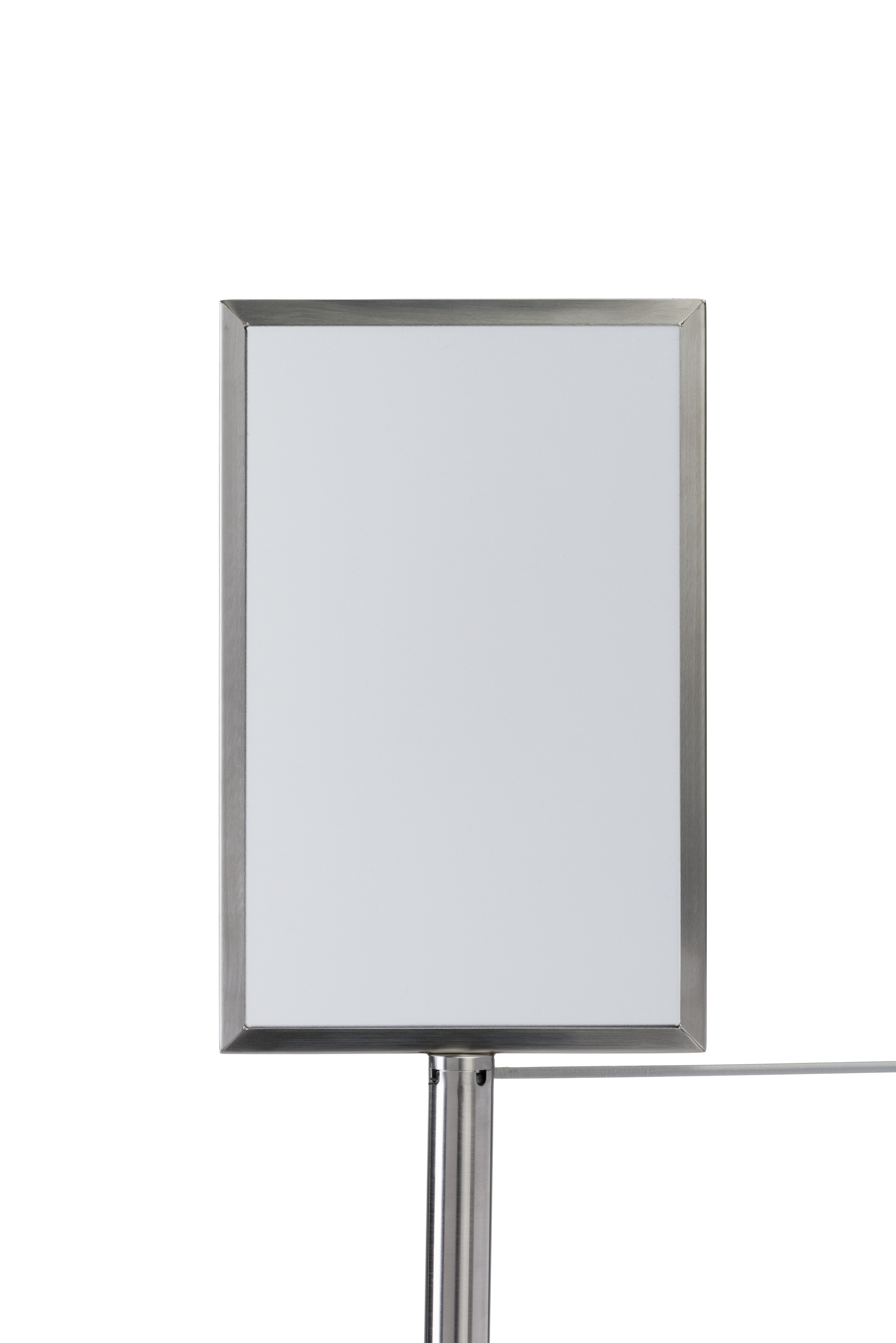 Exhibit Barrier Stanchion Sign Cap | 7 x 11 Silver Frame | Displays2Go